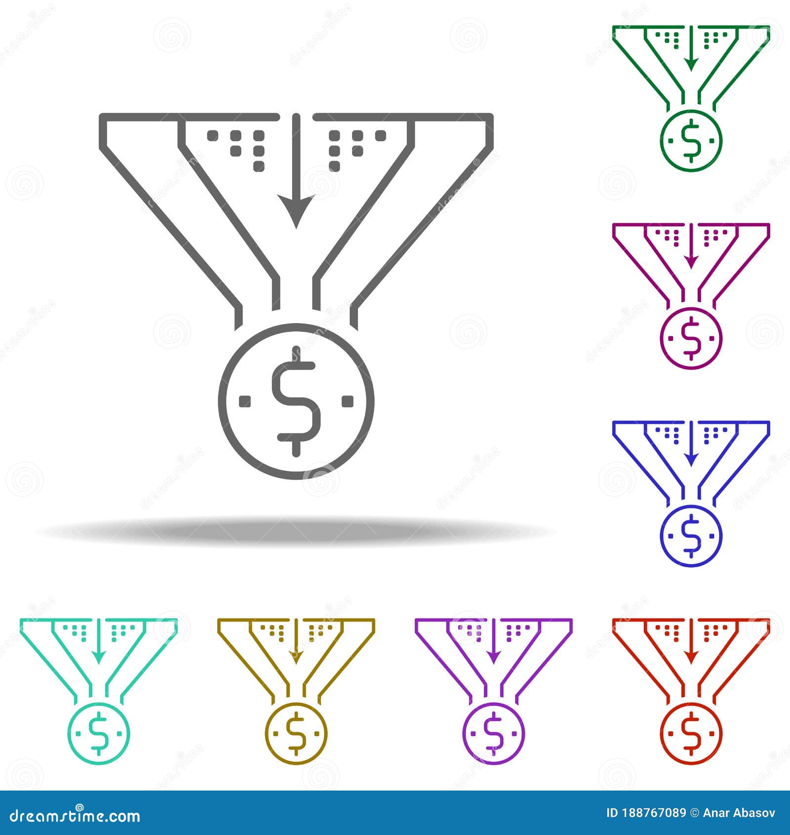 Sales Funnel Line Icon. Elements of SEO & WEB OPTIMIZATION in Multi ...