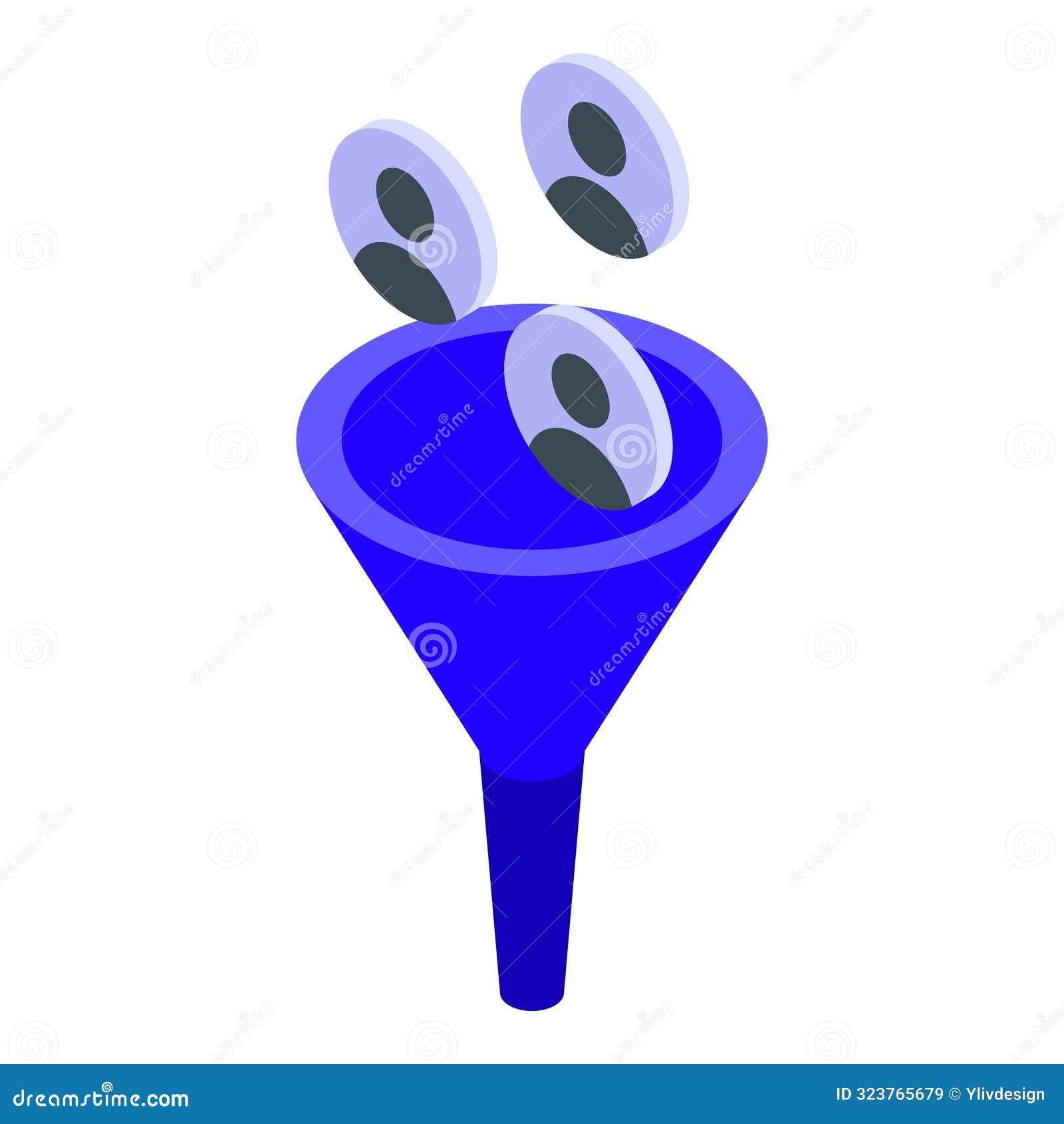 Sales Funnel Showing Leads Converting into Customers with Avatars ...