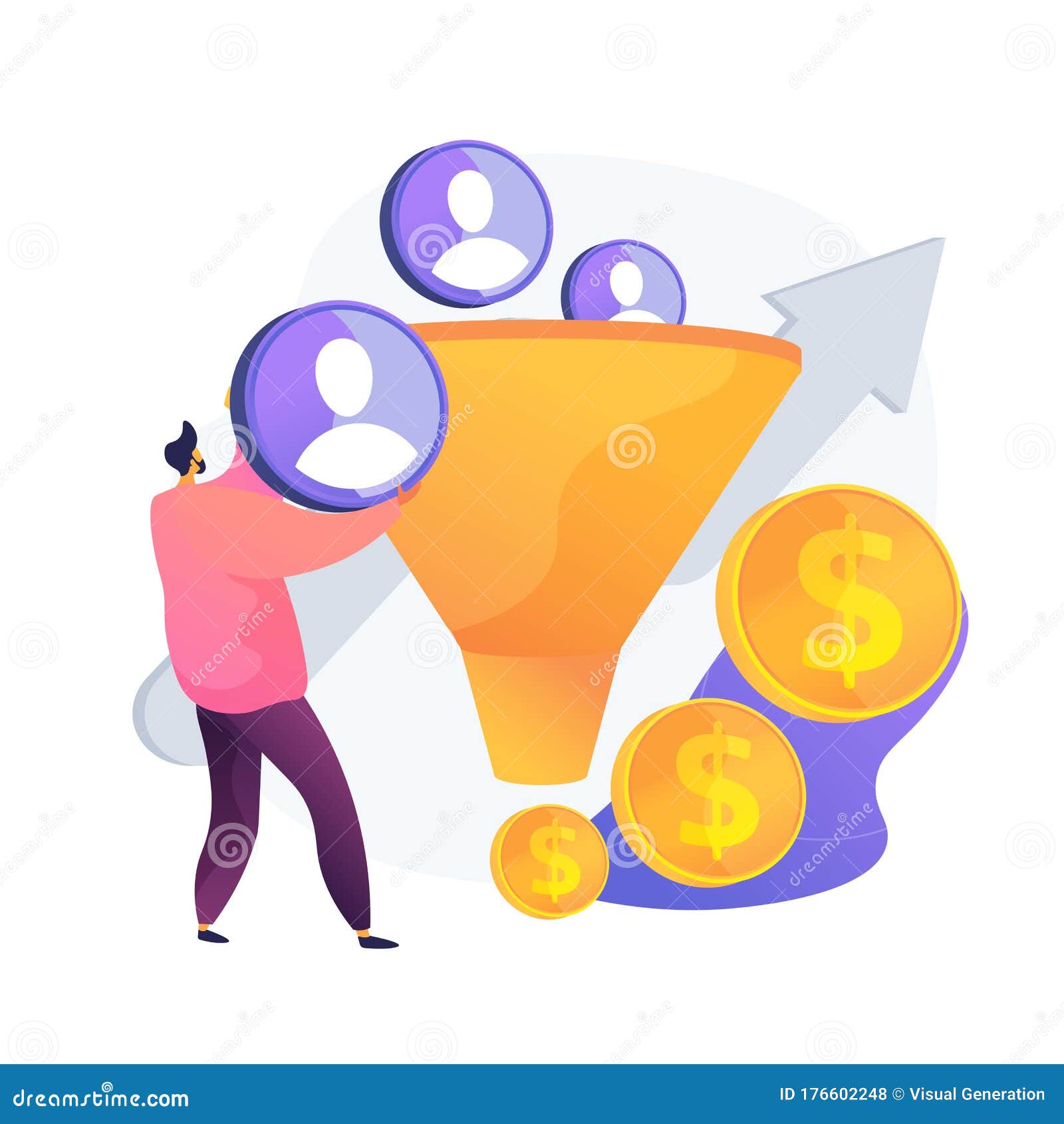 Sales Funnel Vector Concept Metaphor Stock Vector - Illustration of ...