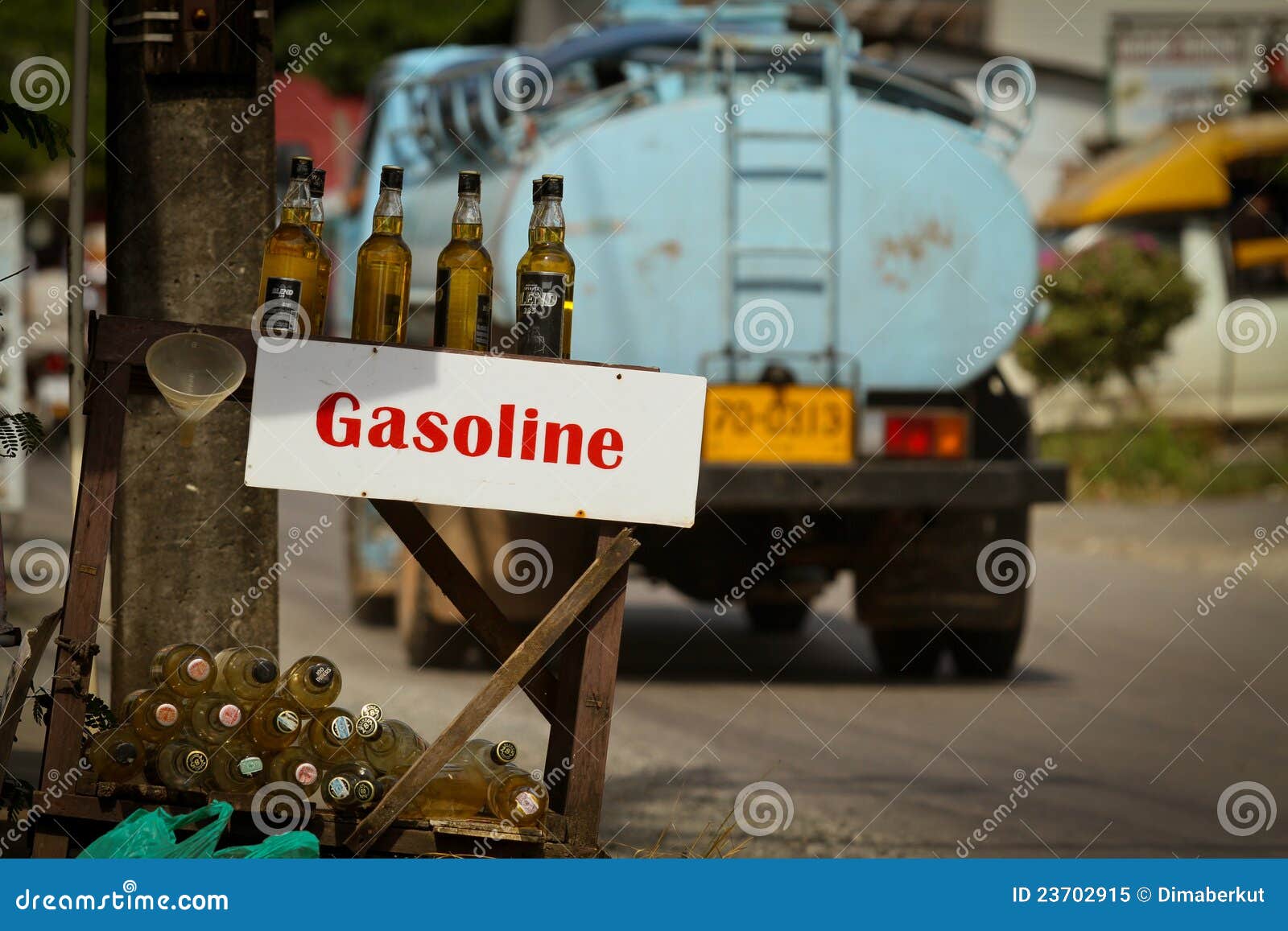 Sales of Gasoline Near the Road Editorial Image - Image of asia ...