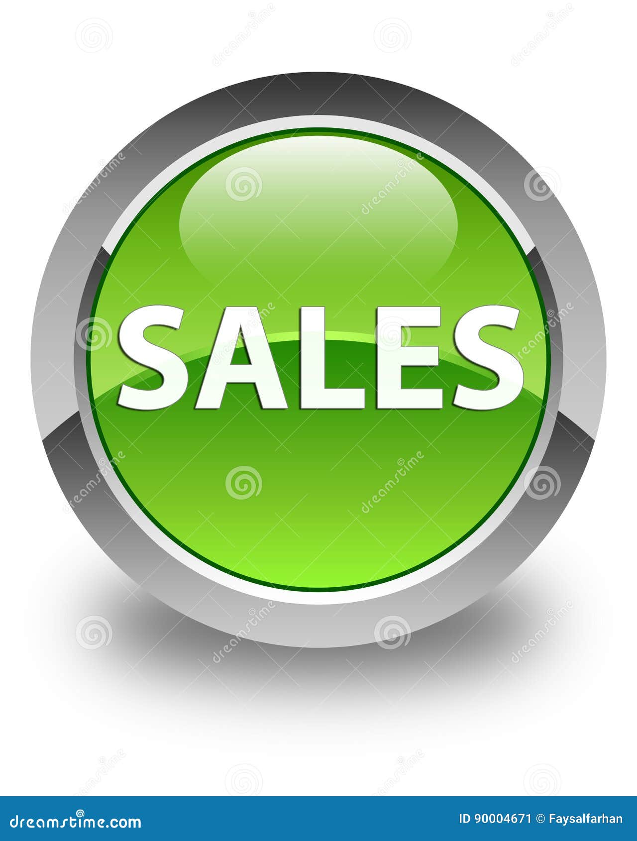 Sales Glossy Green Round Button Stock Illustration - Illustration of ...