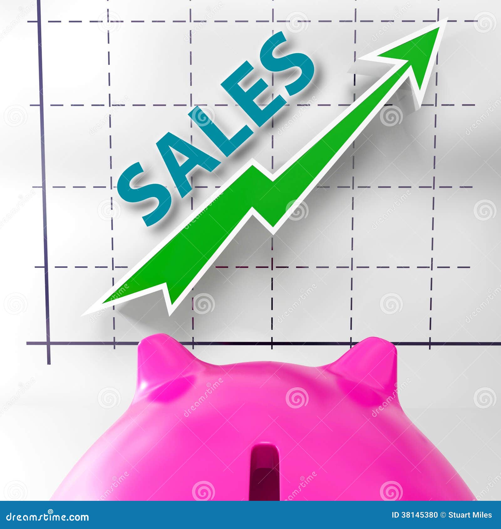 Sales Graph Means Increased Selling and Earnings Stock Illustration ...