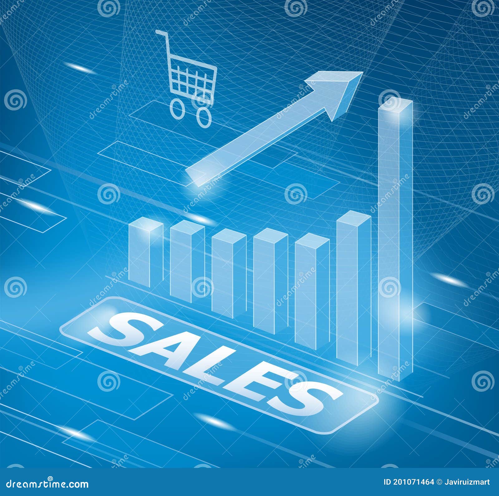 Touch screen: Sales graph stock vector. Illustration of representation ...