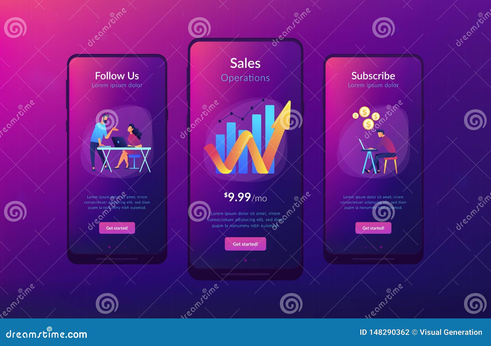 Sales Growth App Interface Template. Stock Vector - Illustration of ...