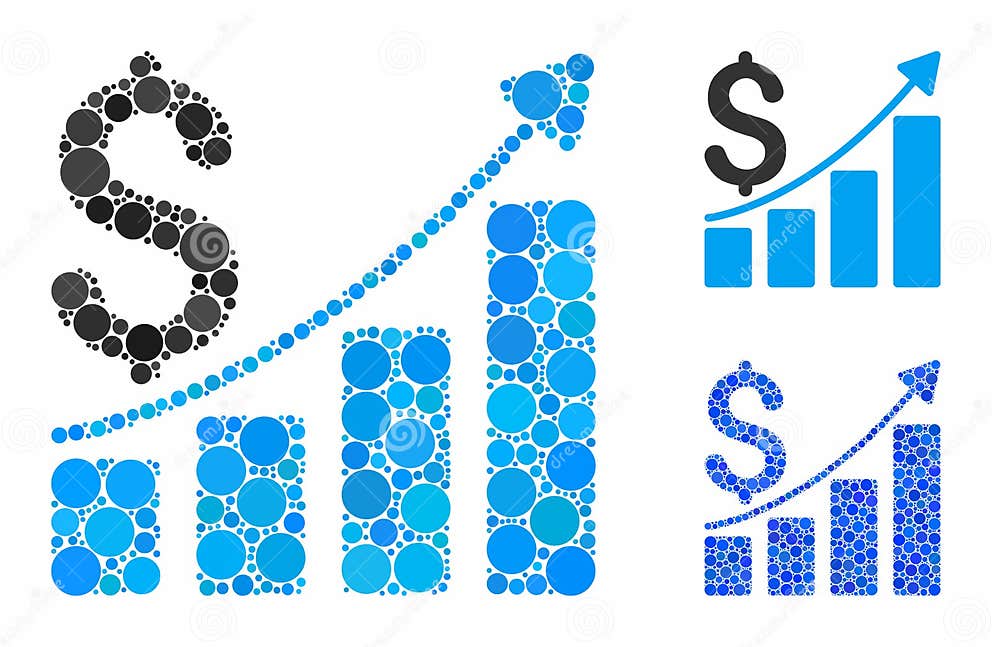 Sales Growth Chart Composition Icon of Round Dots Stock Vector ...