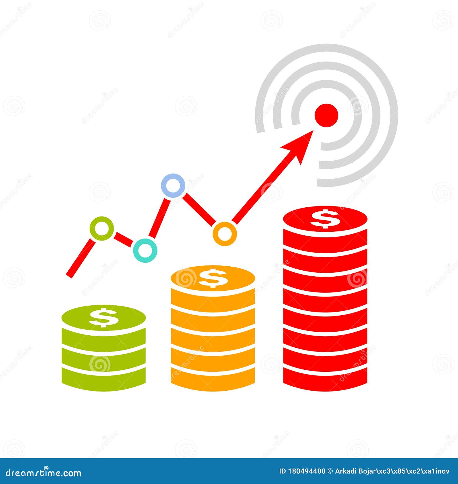 Sales Growth Chart Vector Icon Stock Vector - Illustration of curve ...