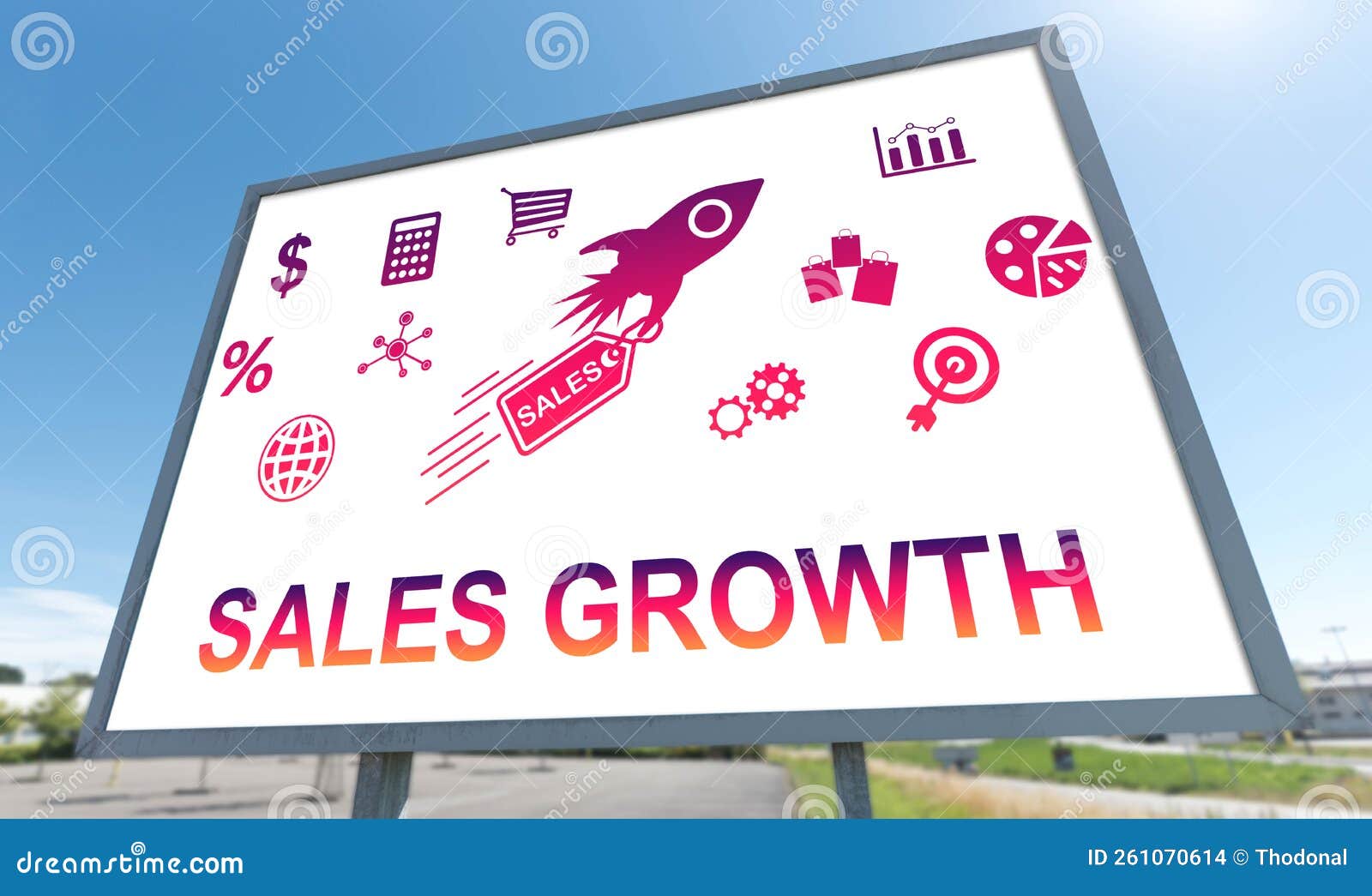 Sales Growth Concept on a Billboard Stock Photo - Image of sell ...