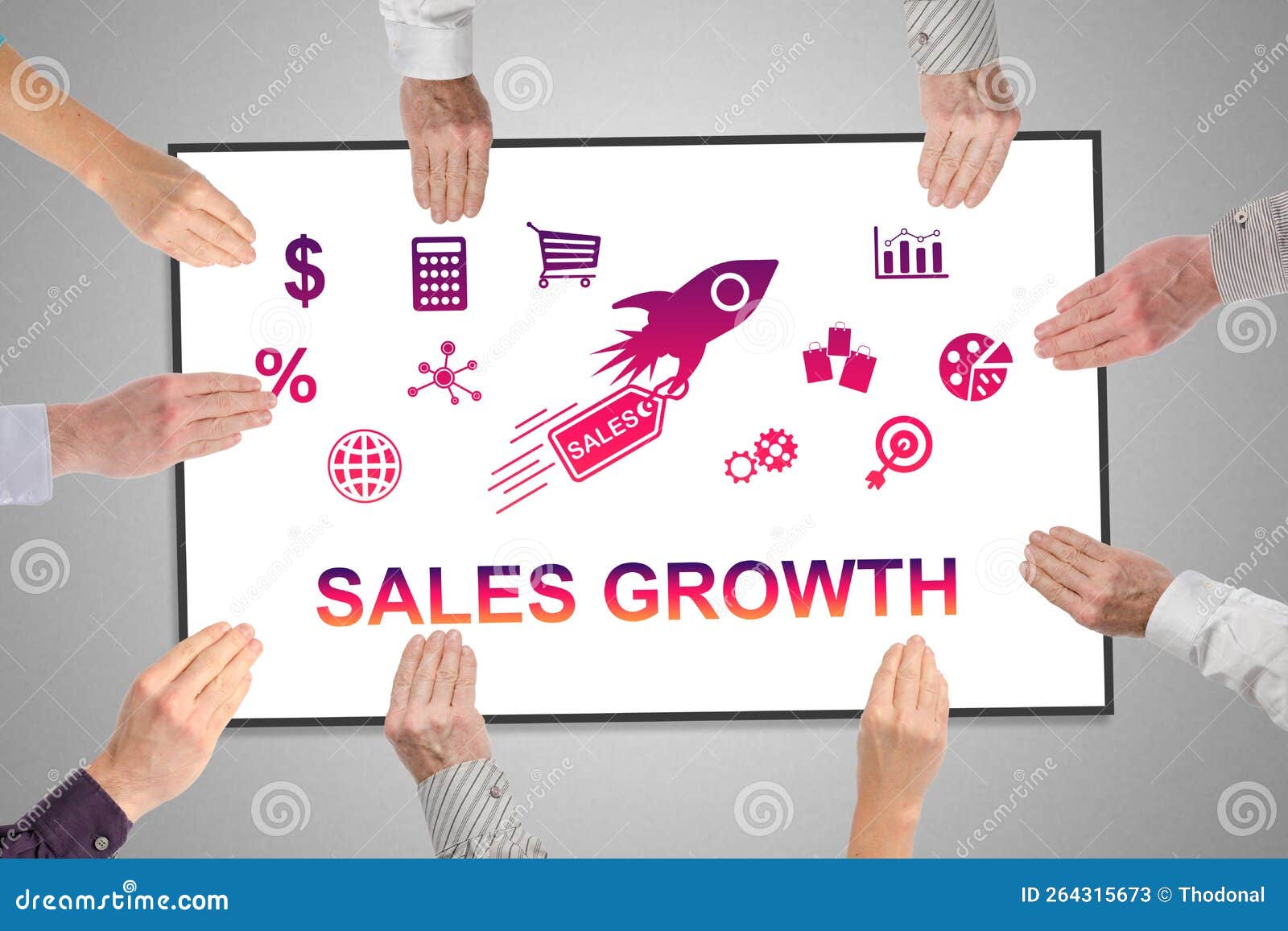 Sales Growth Concept on a Whiteboard Stock Image - Image of marketing ...