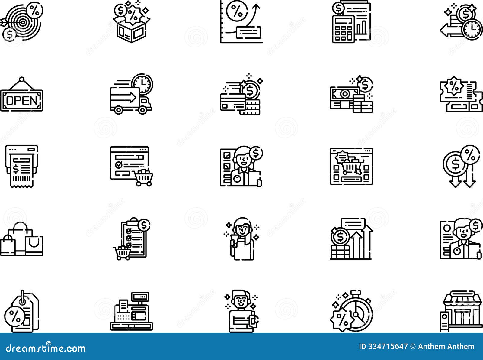 Sales Icons Collection is a Vector Illustration with Editable Stroke ...