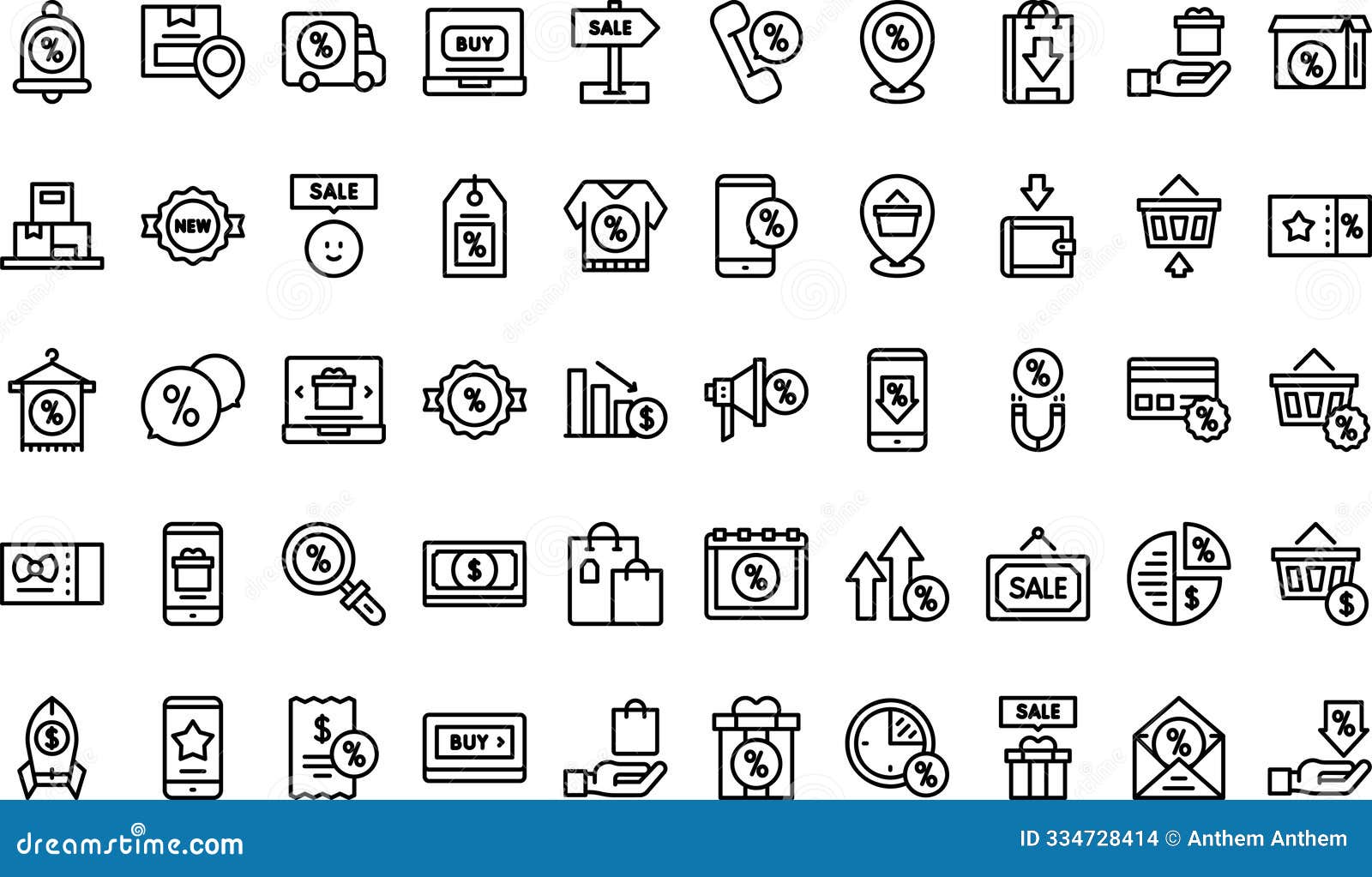Sales Icons Collection is a Vector Illustration with Editable Stroke ...