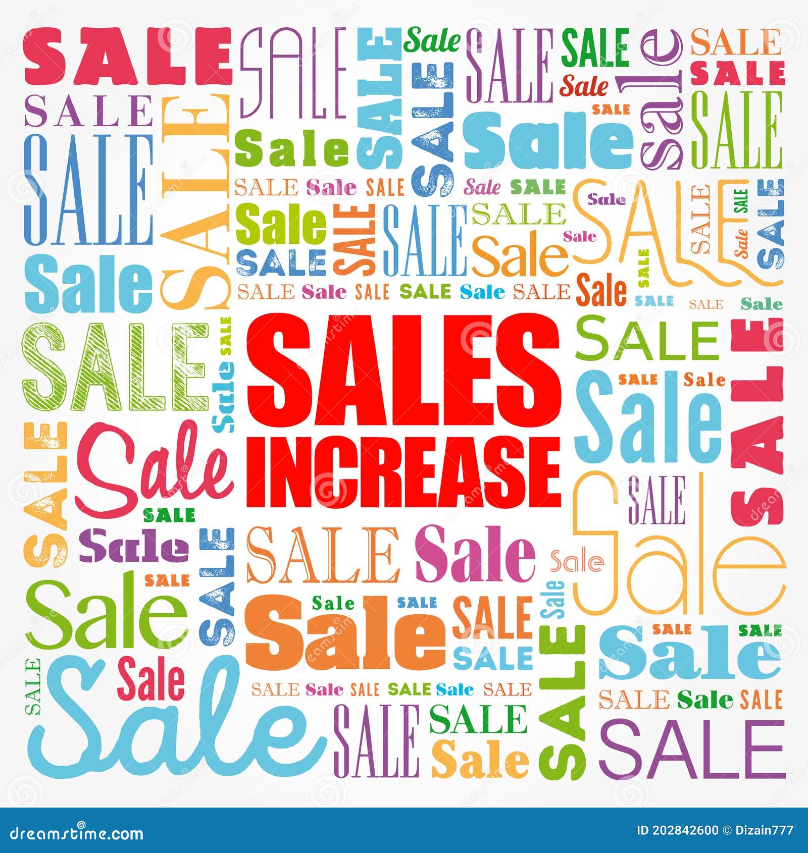 Sales Increase Word Cloud Collage, Business Concept Background Stock ...