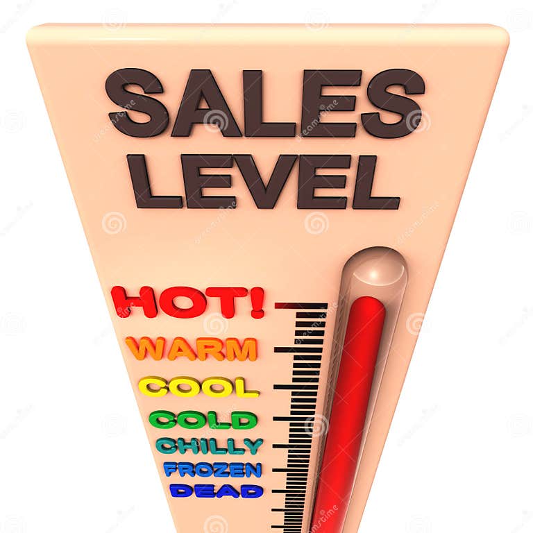 Sales level thermometer stock illustration. Illustration of display ...