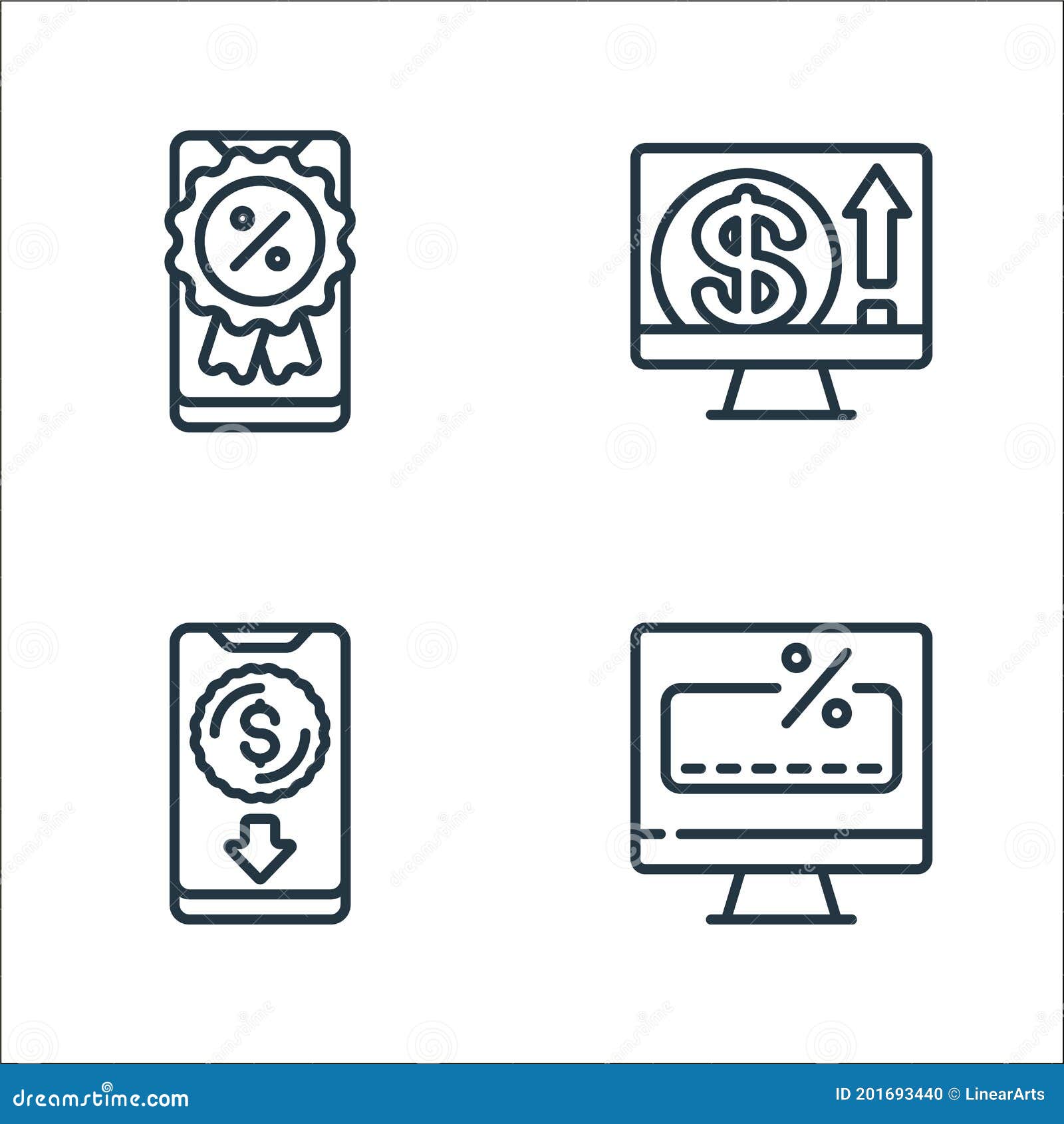 Linear Decrease Icon From Ecommerce And Payment Outline Collection. Thin Line Decrease Vector ...