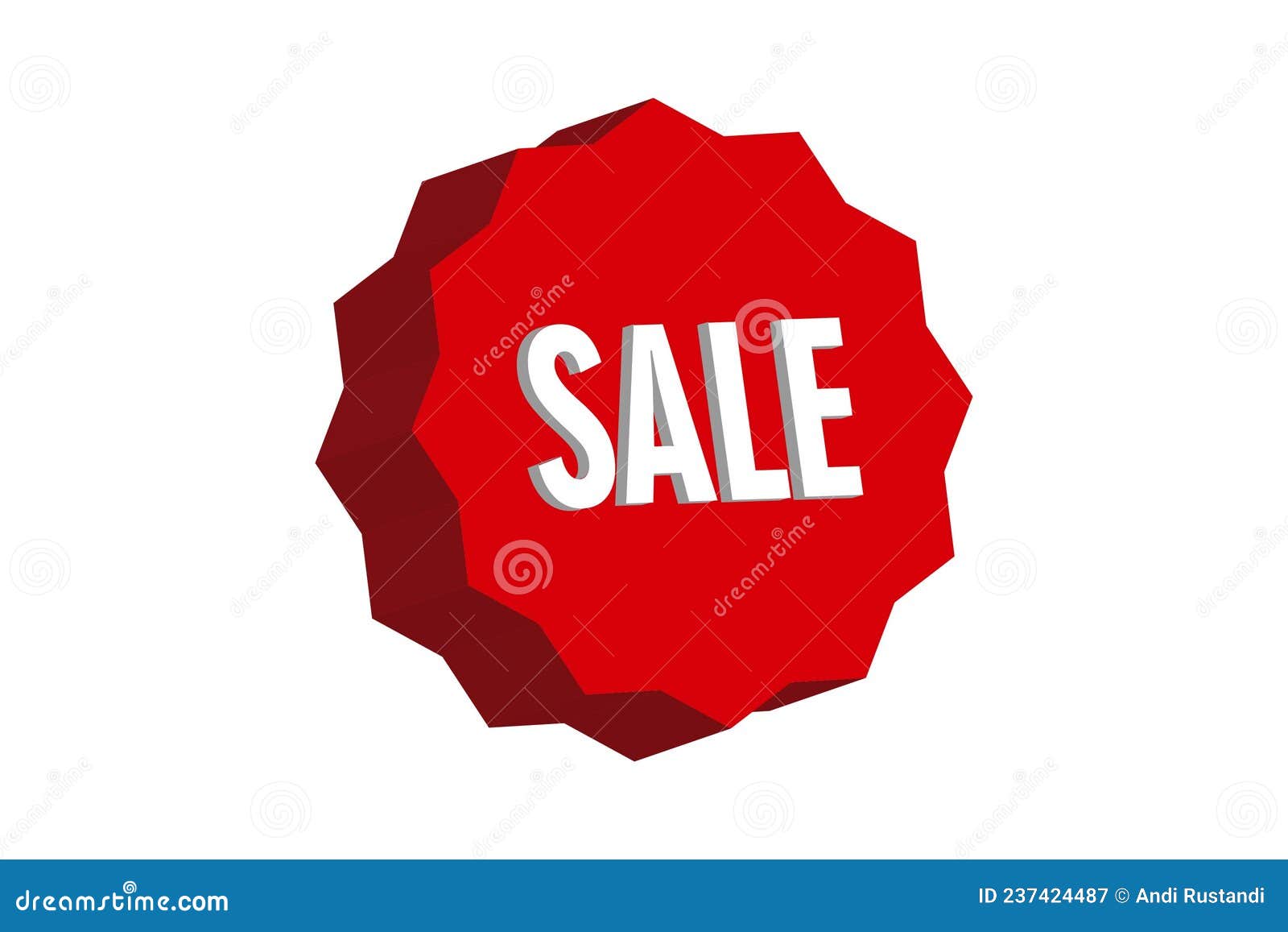 Sales Logo Tag 3d Design Red Color Polygonal Circle Shape Stock Vector ...