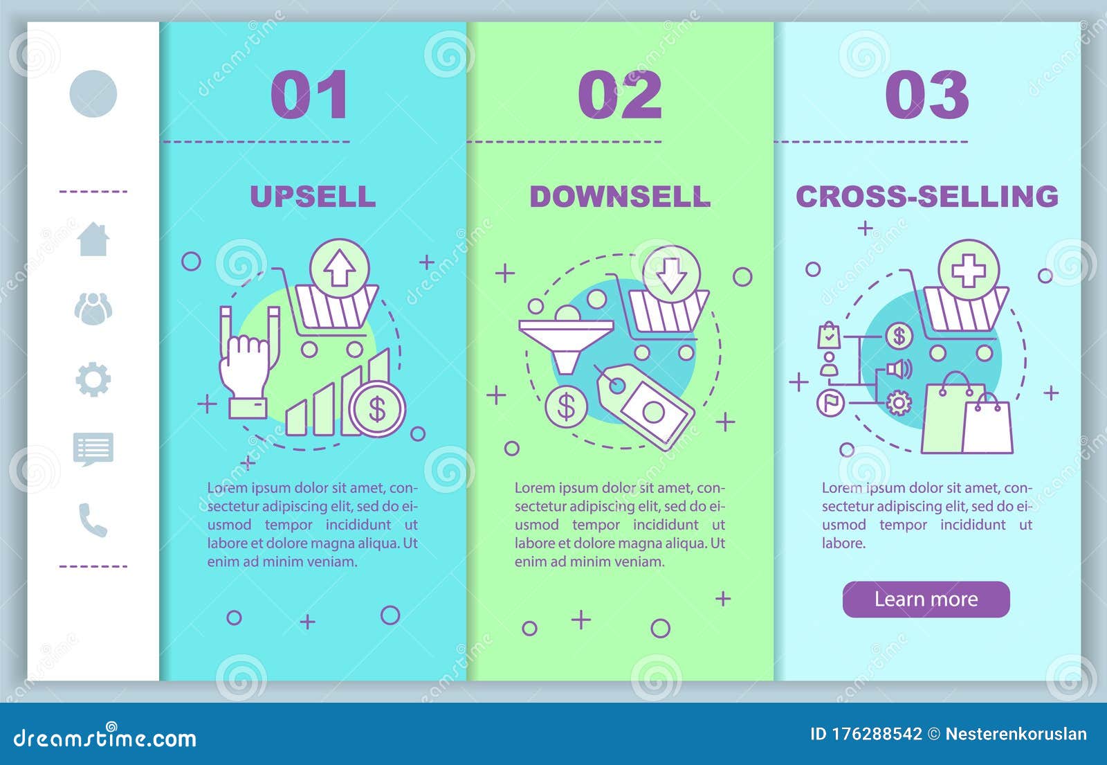 Sales Methods Onboarding Mobile Web Pages Vector Template Stock Vector - Illustration of element ...