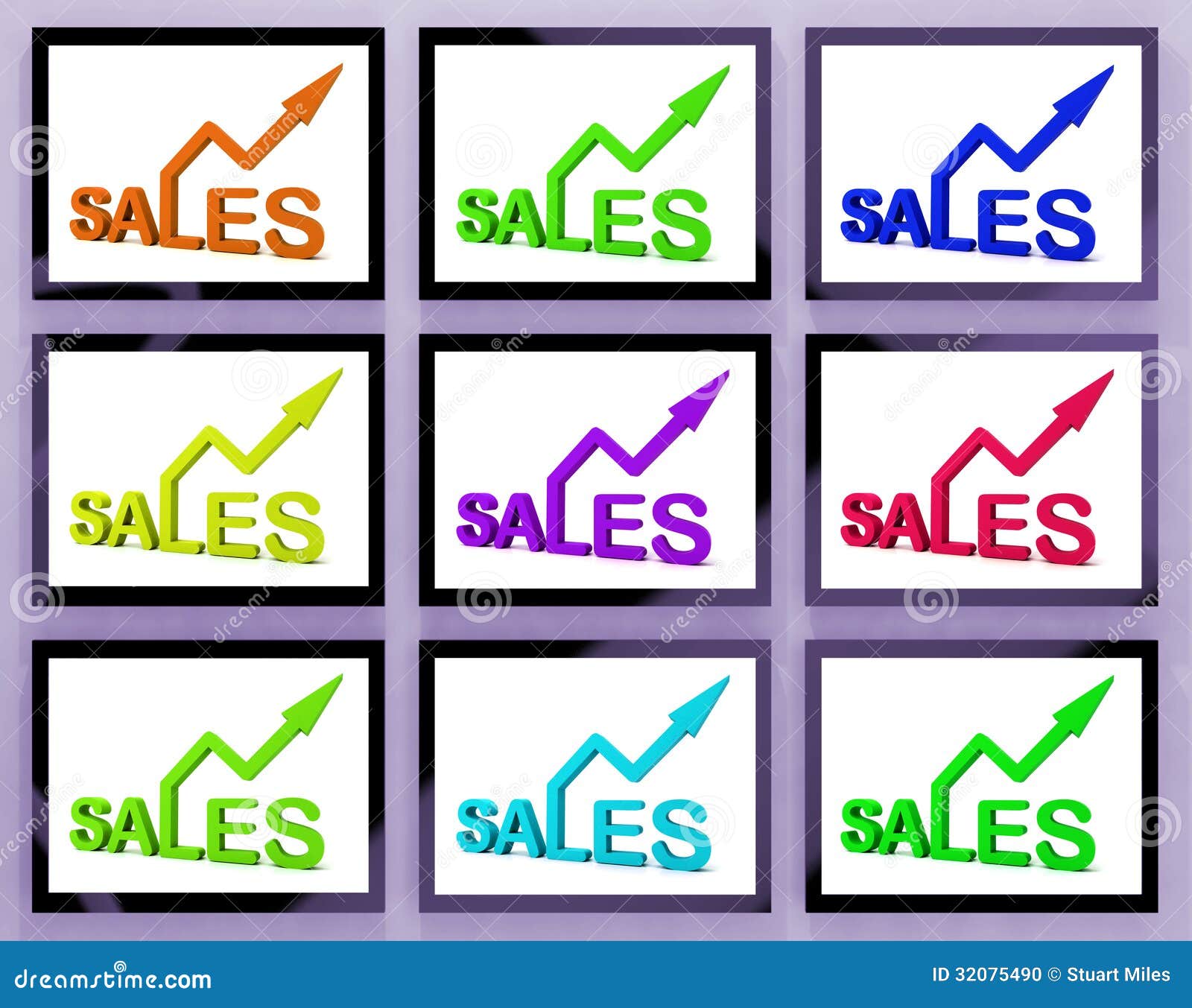 Sales on Monitors Showing Selling Increase Stock Illustration ...