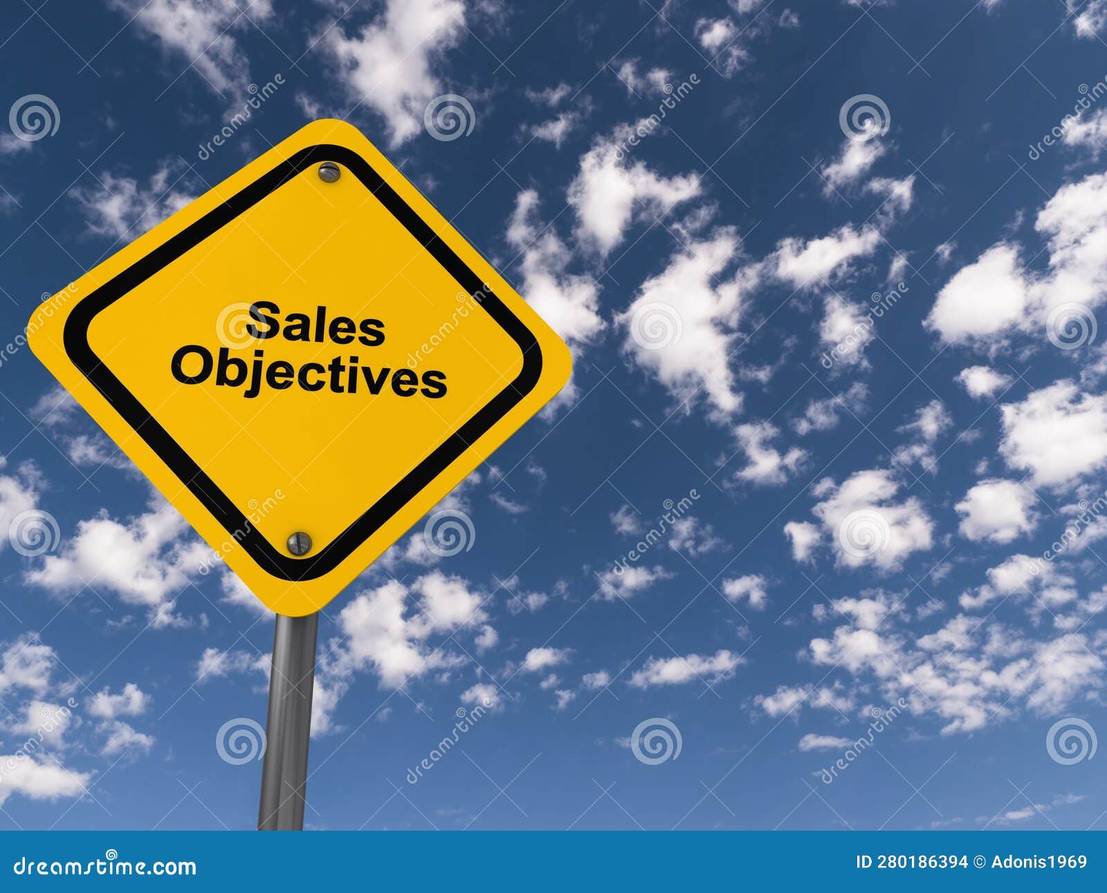Sales Objectives Traffic Sign on Blue Sky Stock Photo - Image of ...