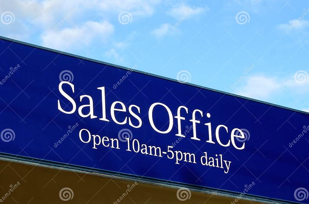 Sales Office Sign stock photo. Image of building, occupation - 1862148