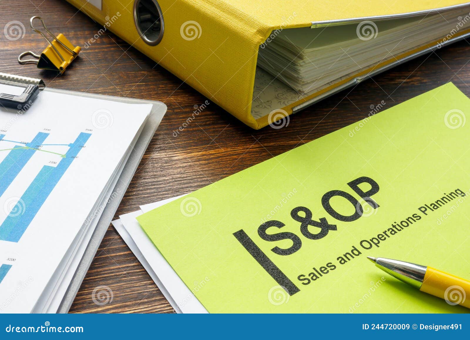 Sales and Operations Planning SOP Papers and Folder. Stock Image ...
