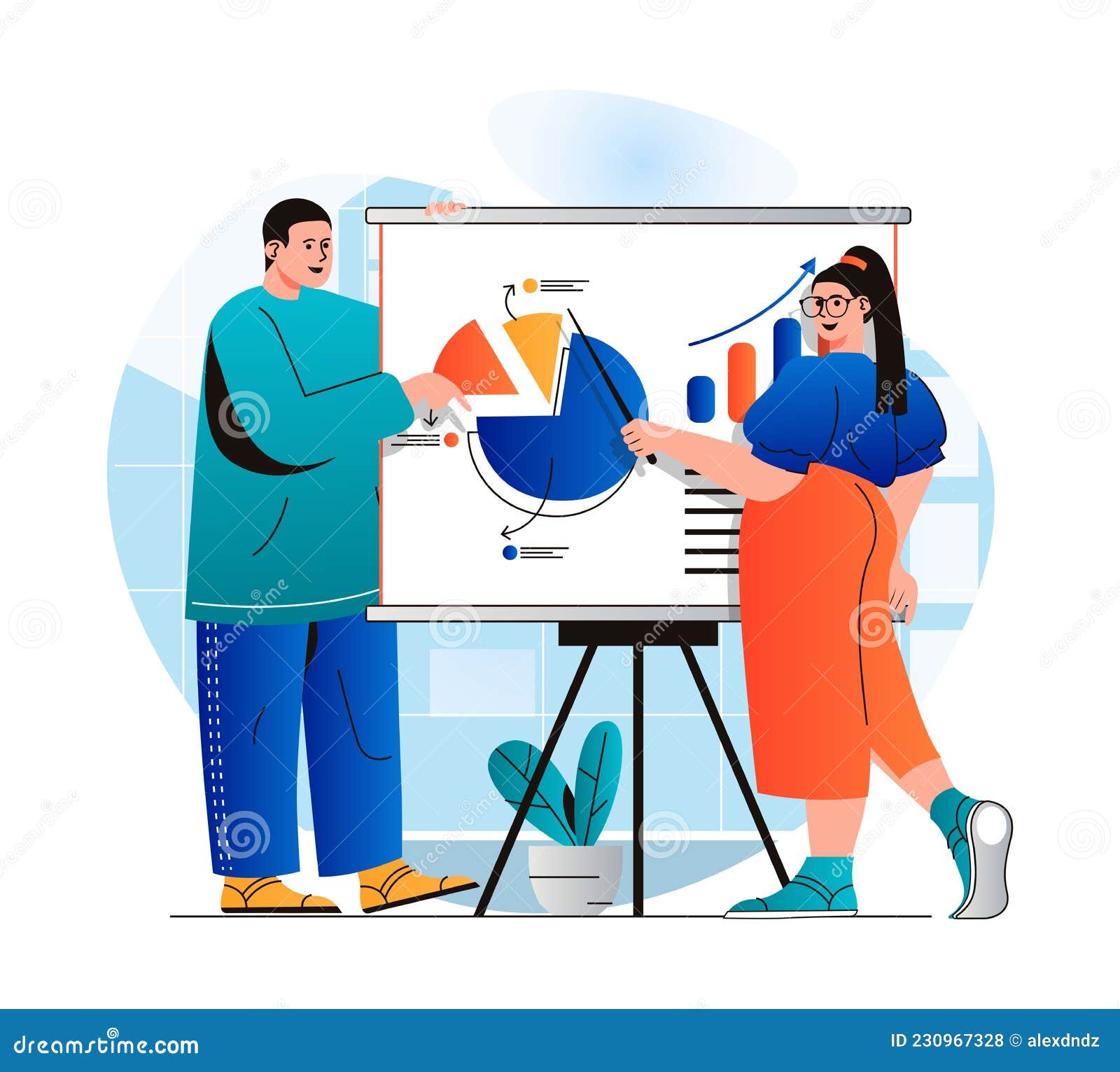 Sales Performance Concept in Modern Flat Design. Stock Illustration ...