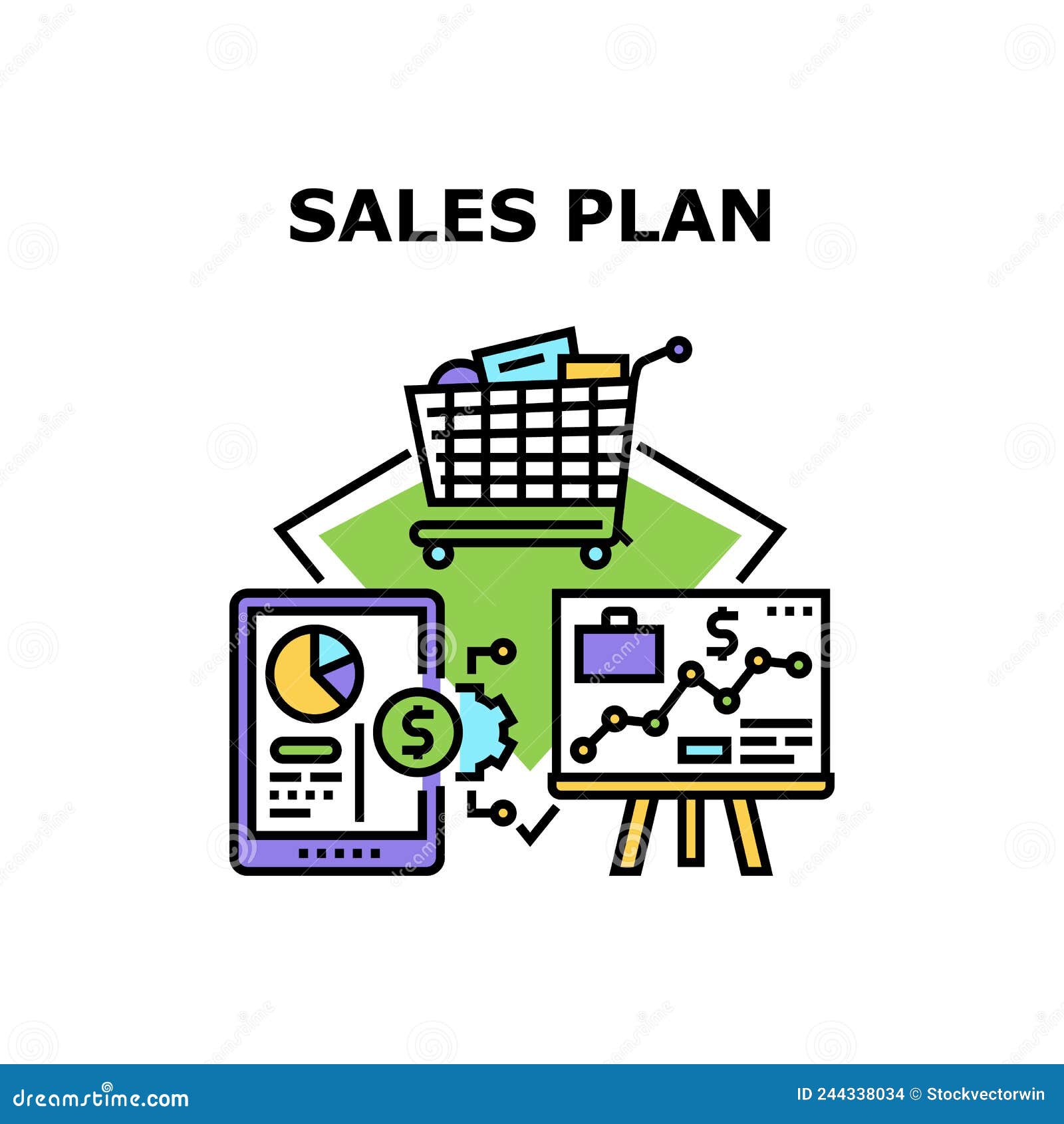 Sales Plan Goal Vector Concept Color Illustration Stock Vector ...