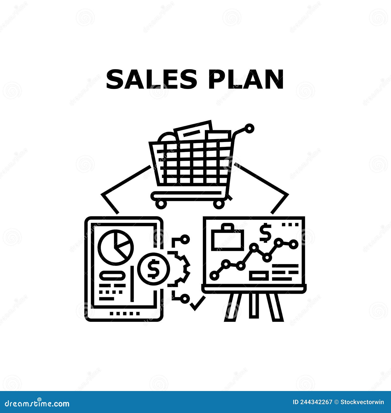 Sales Plan Goal Vector Concept Black Illustration Stock Vector ...
