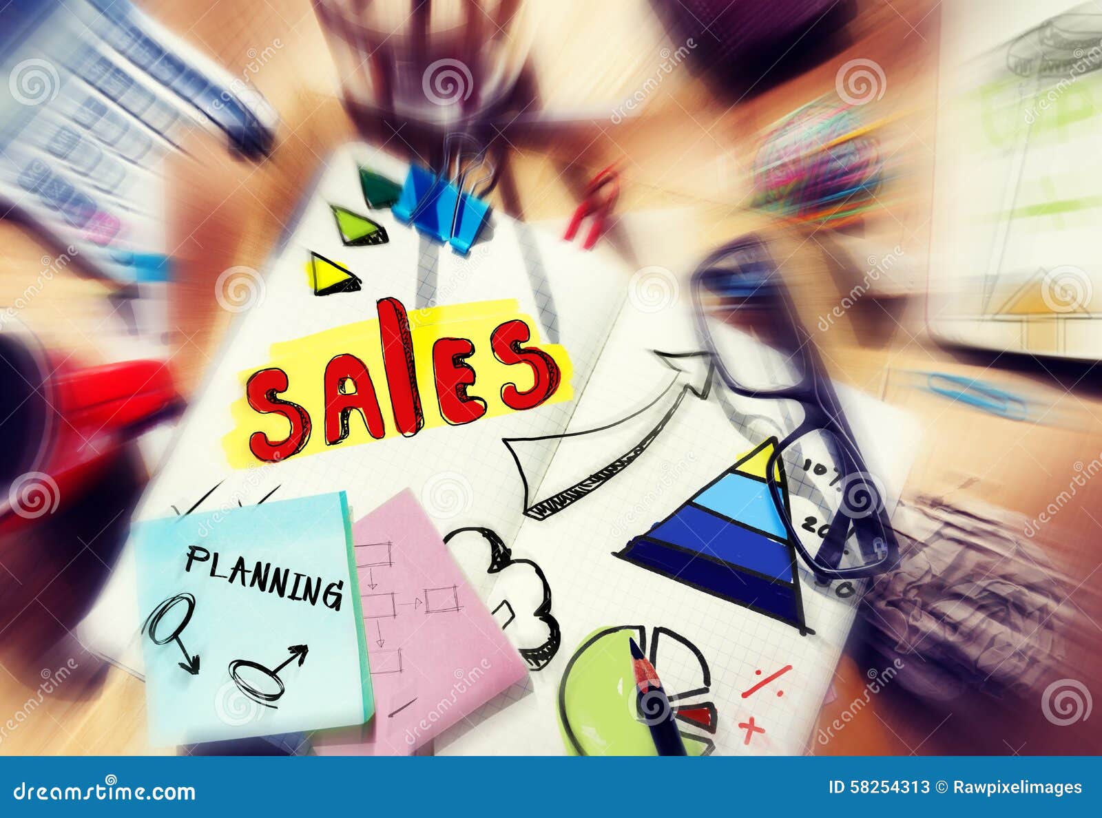 Sales Planning Strategy Drawing Concepts Stock Image - Image of ...