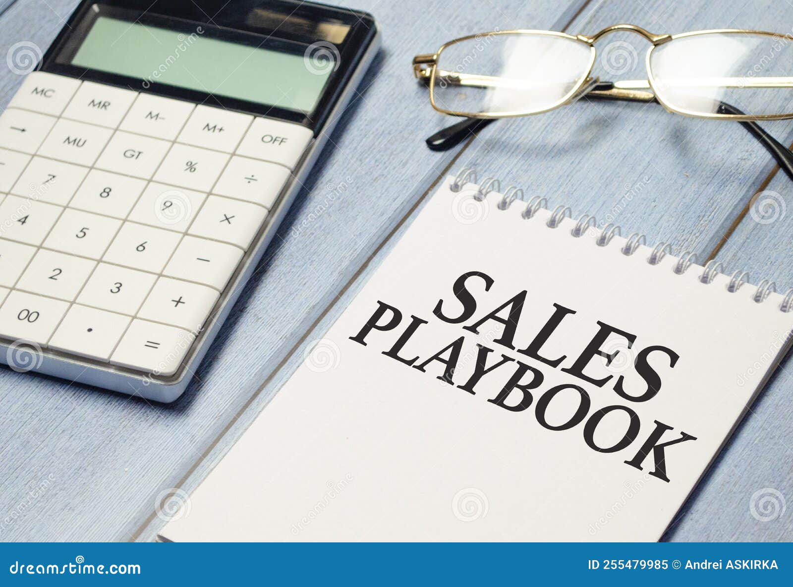 Sales Playbook on White Notebook and Office Supplies Stock Image ...