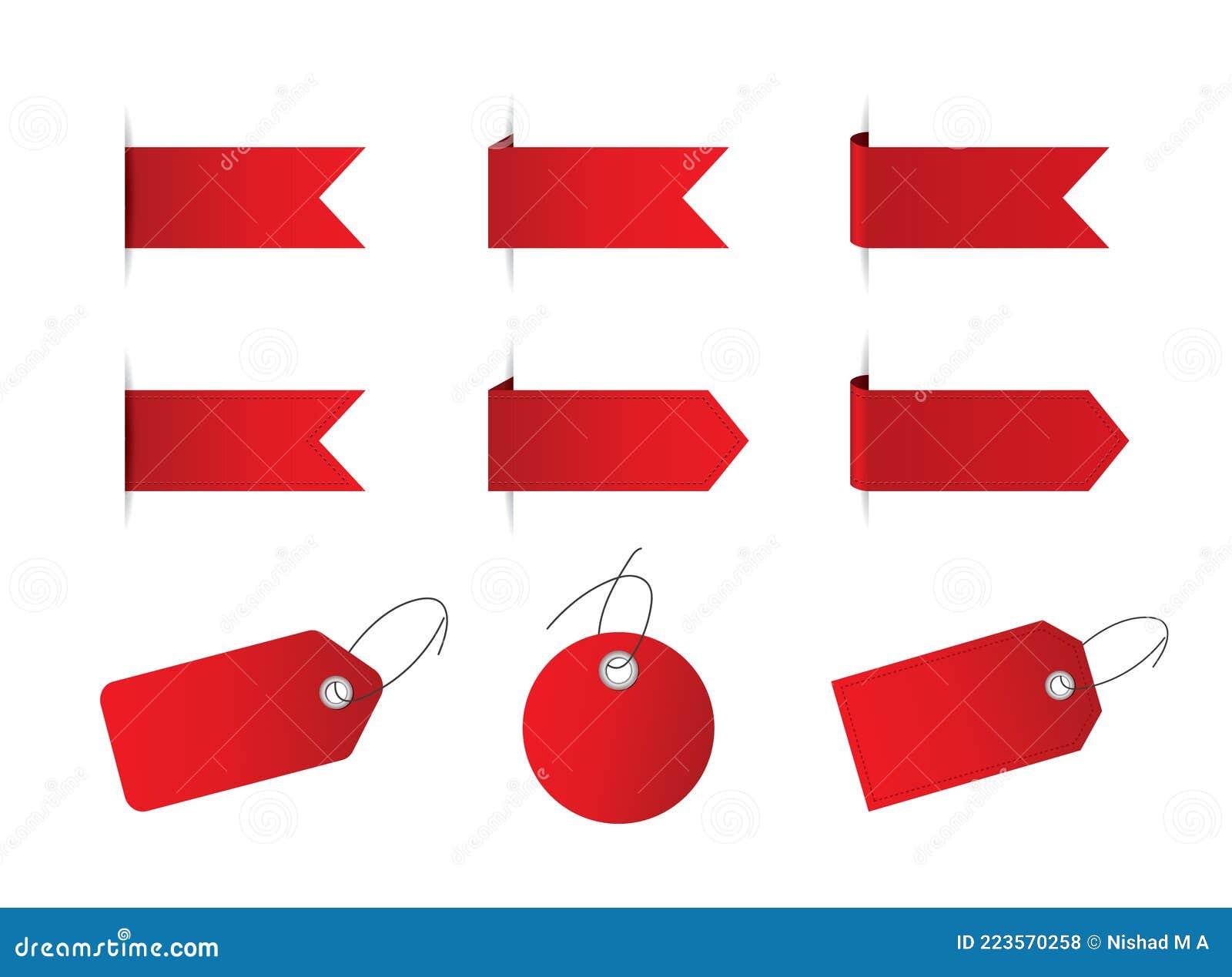 Sales - Price Tag and Offer Side Ribbons Red Stock Vector ...