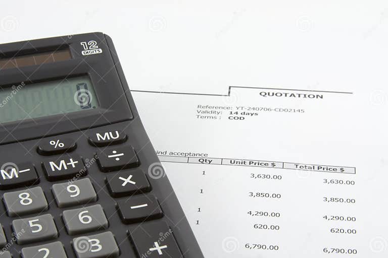 Sales Quotation and Calculator Stock Image - Image of market, quote ...