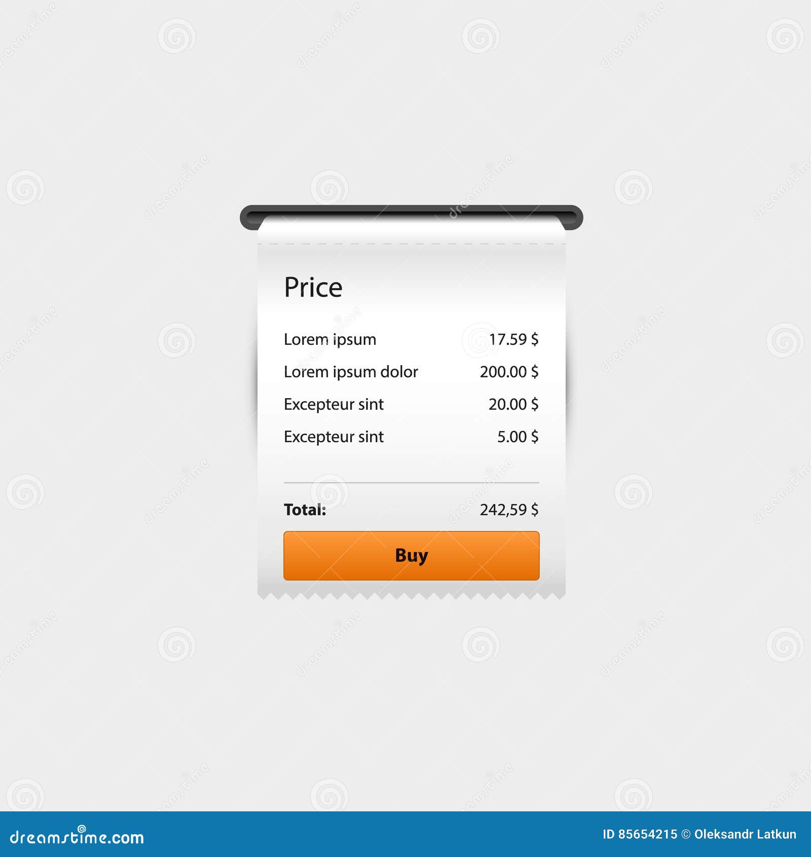 Sales Receipt. the Printed Receipt. Vector Stock Vector - Illustration ...