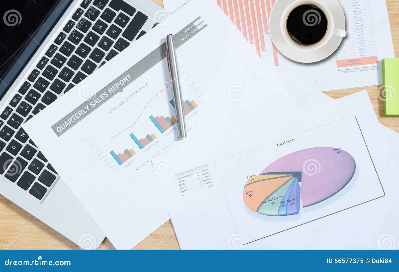 Sales report stock image. Image of monitor, graph, business - 56577375
