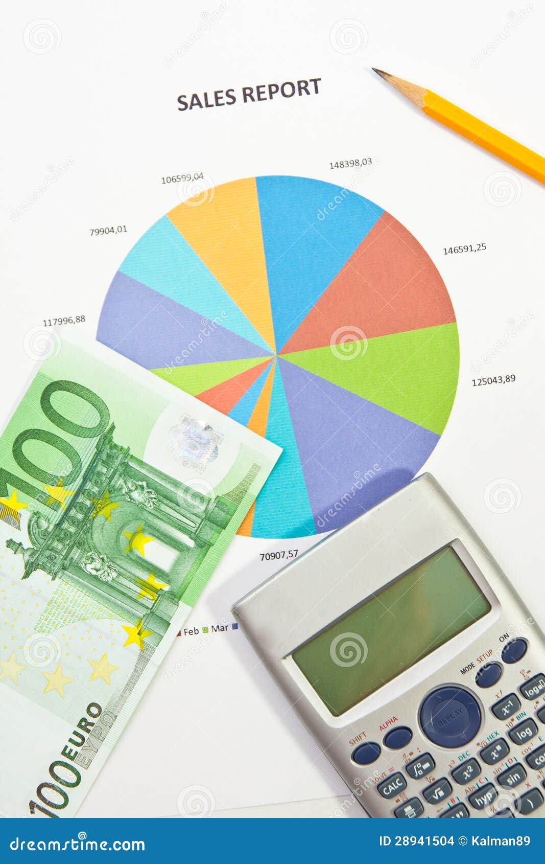 Sales Report and Money stock photo. Image of earnings - 28941504