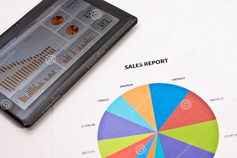 Sales Report on Tablet stock photo. Image of balance - 28941448