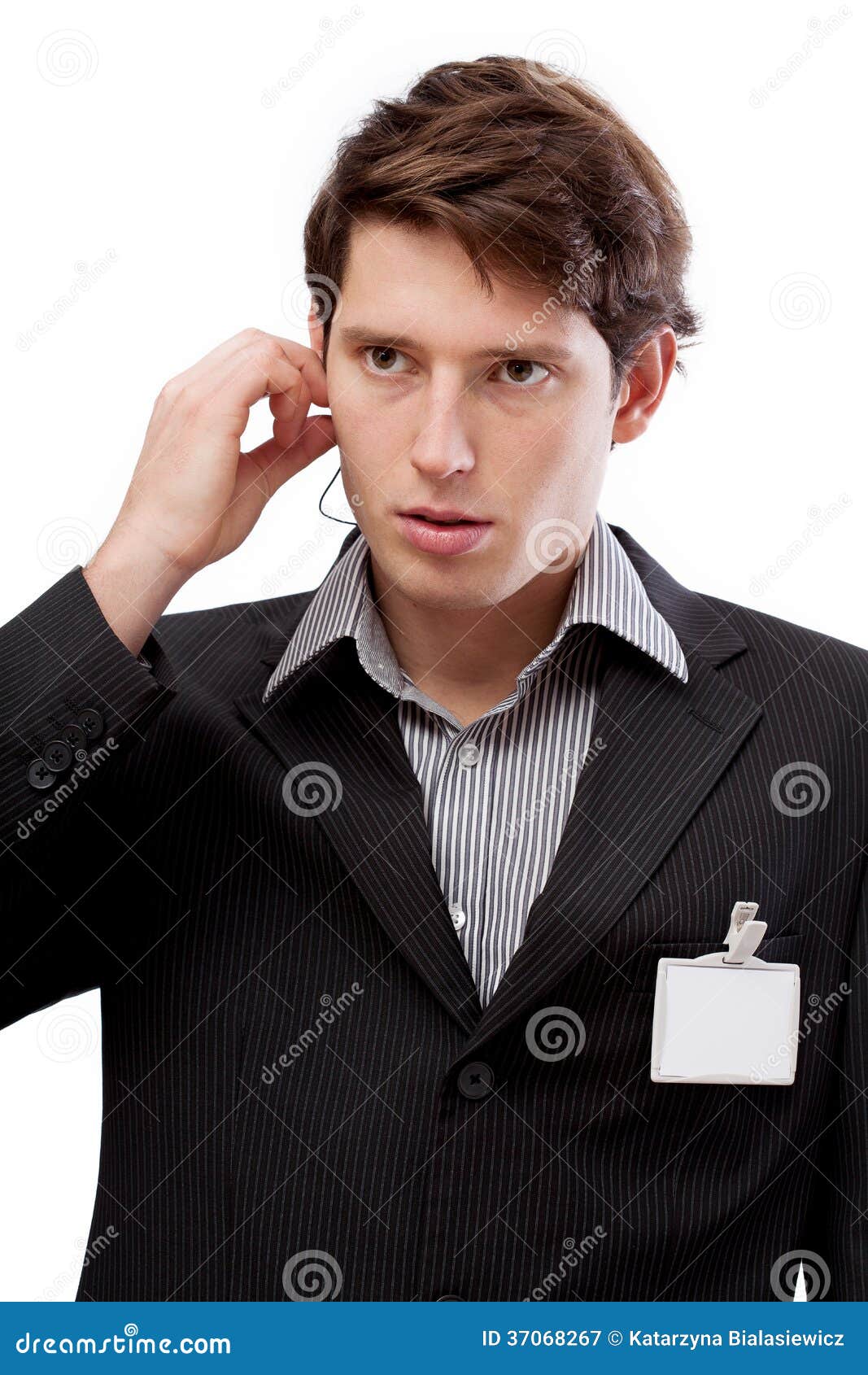 Sales Representative with ID To Put Your Text There Stock Image - Image ...