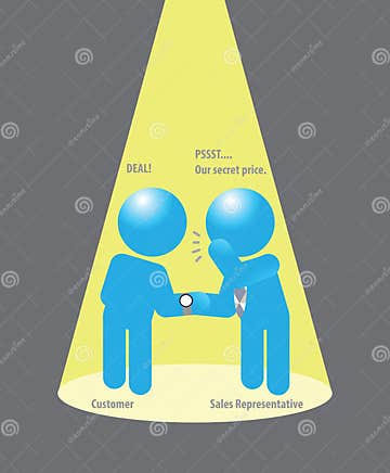Sales Representative Talk Techniques Customer Deal Stock Vector ...