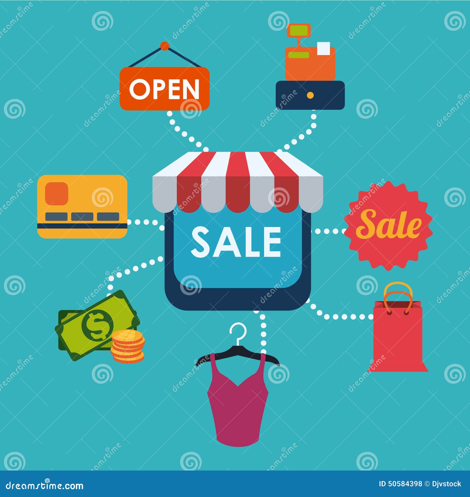 Sales and retail stock illustration. Illustration of shopping - 50584398