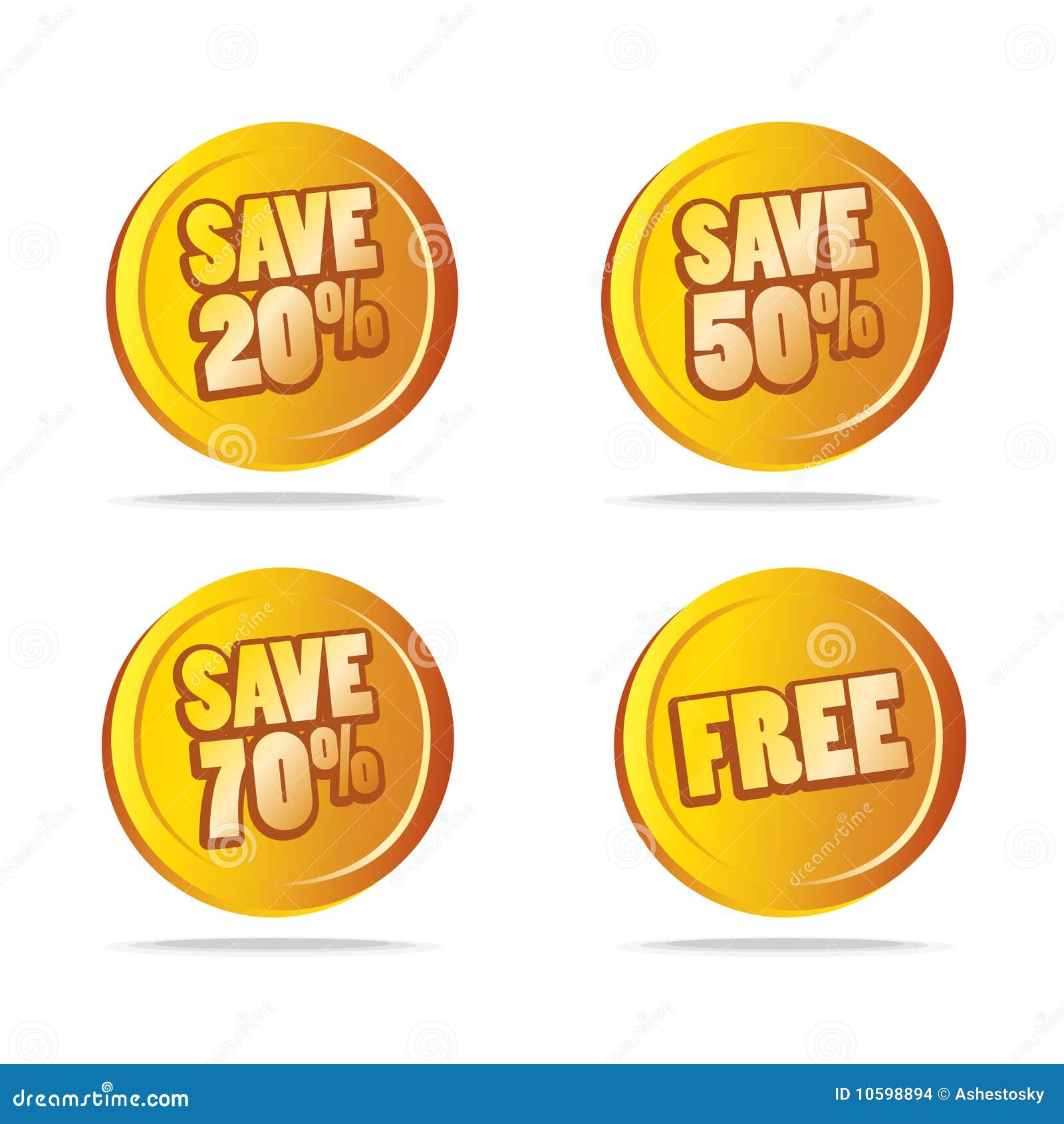 Sales save tags as icons stock vector. Illustration of money - 10598894