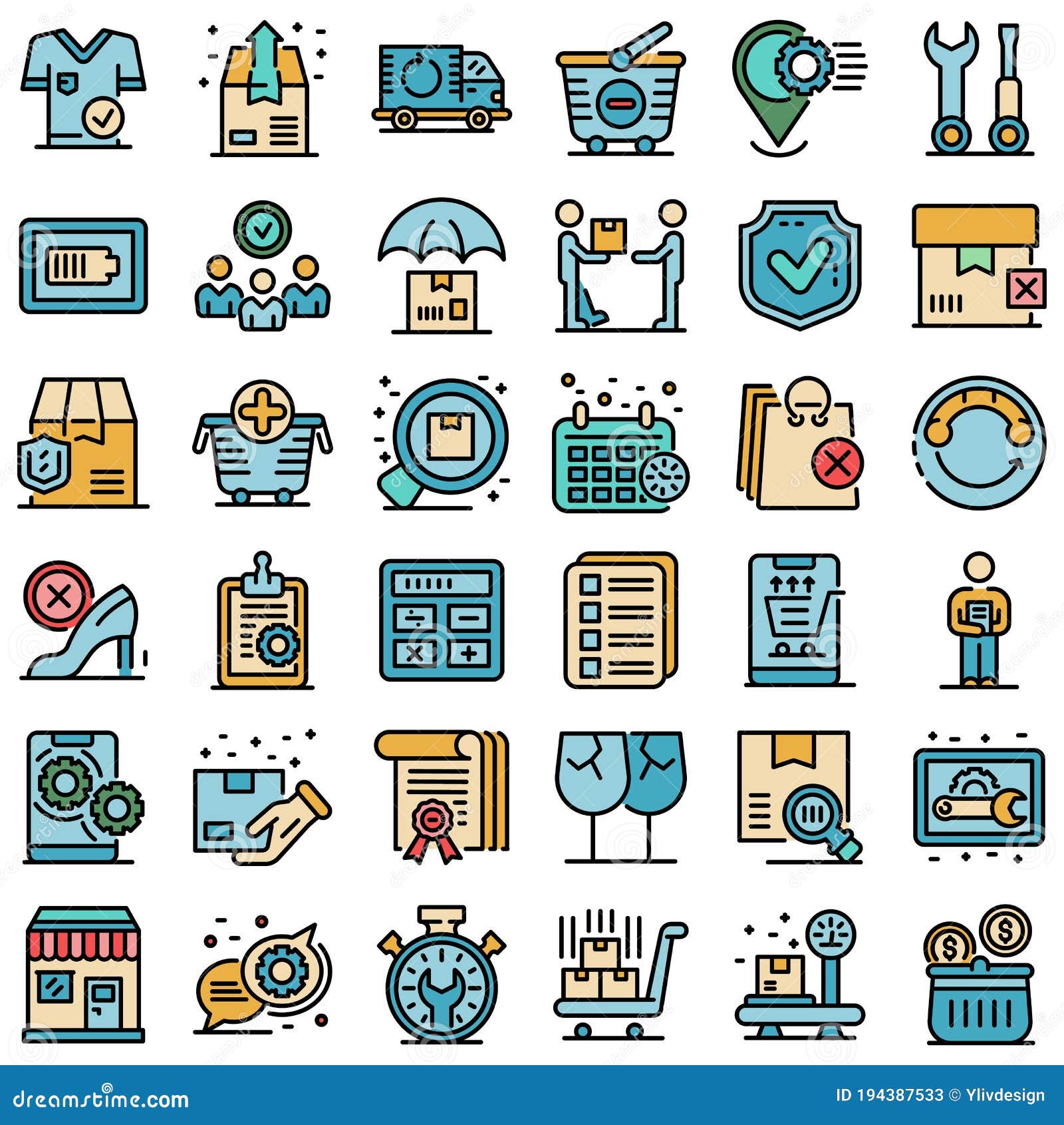 After Sales Service Icons Set Vector Flat Stock Vector - Illustration ...