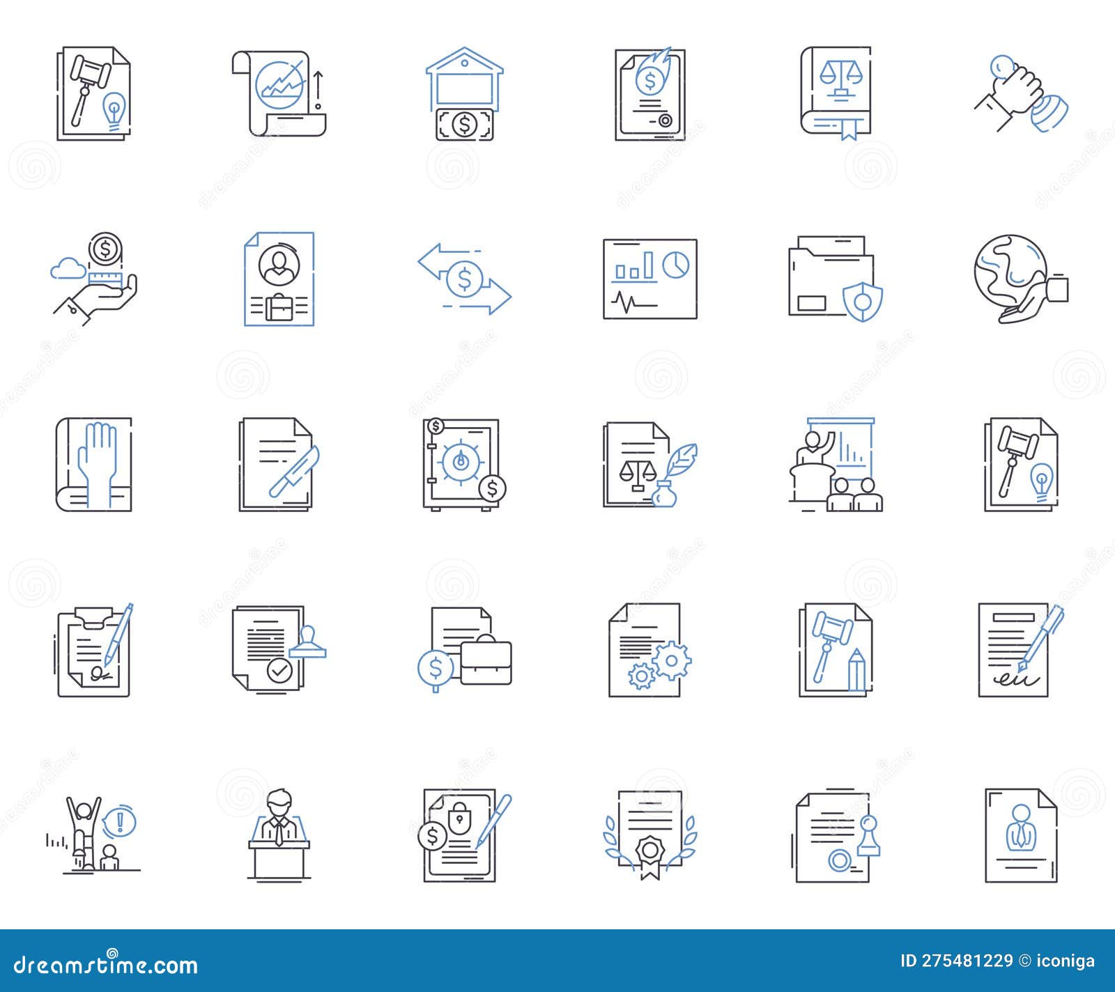 Sales Staff Line Icons Collection. Persuasive, Target-driven, Assertive ...