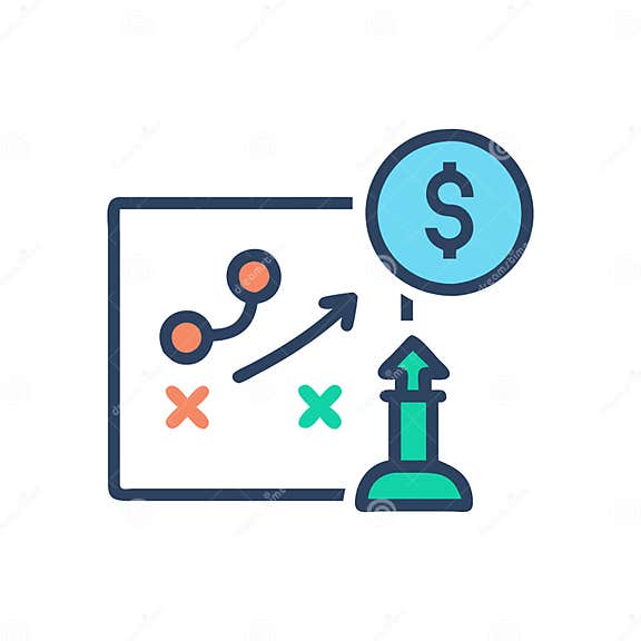 Sales Strategy Icon for Planning Stock Illustration - Illustration of ...