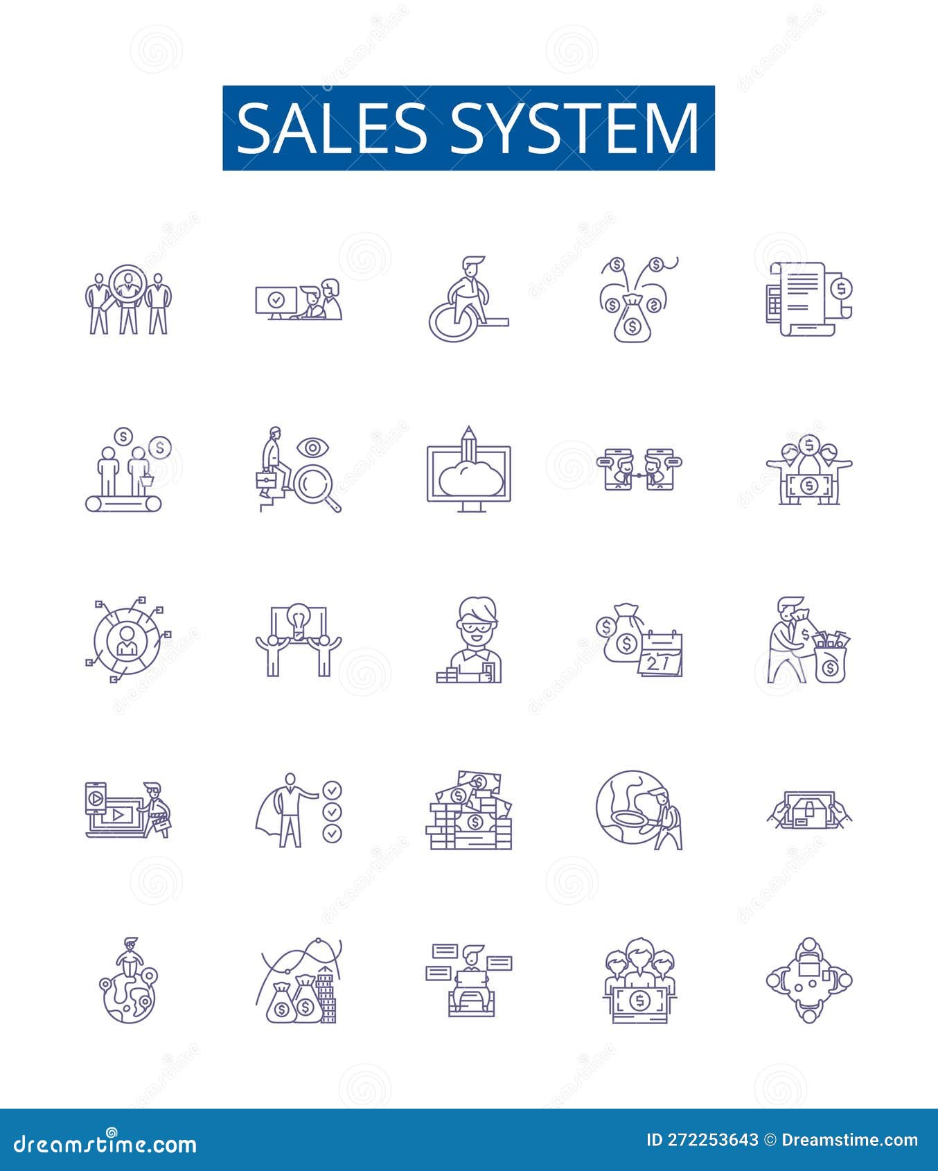 Sales System Line Icons Signs Set Design Collection Of Sale System Automation Management