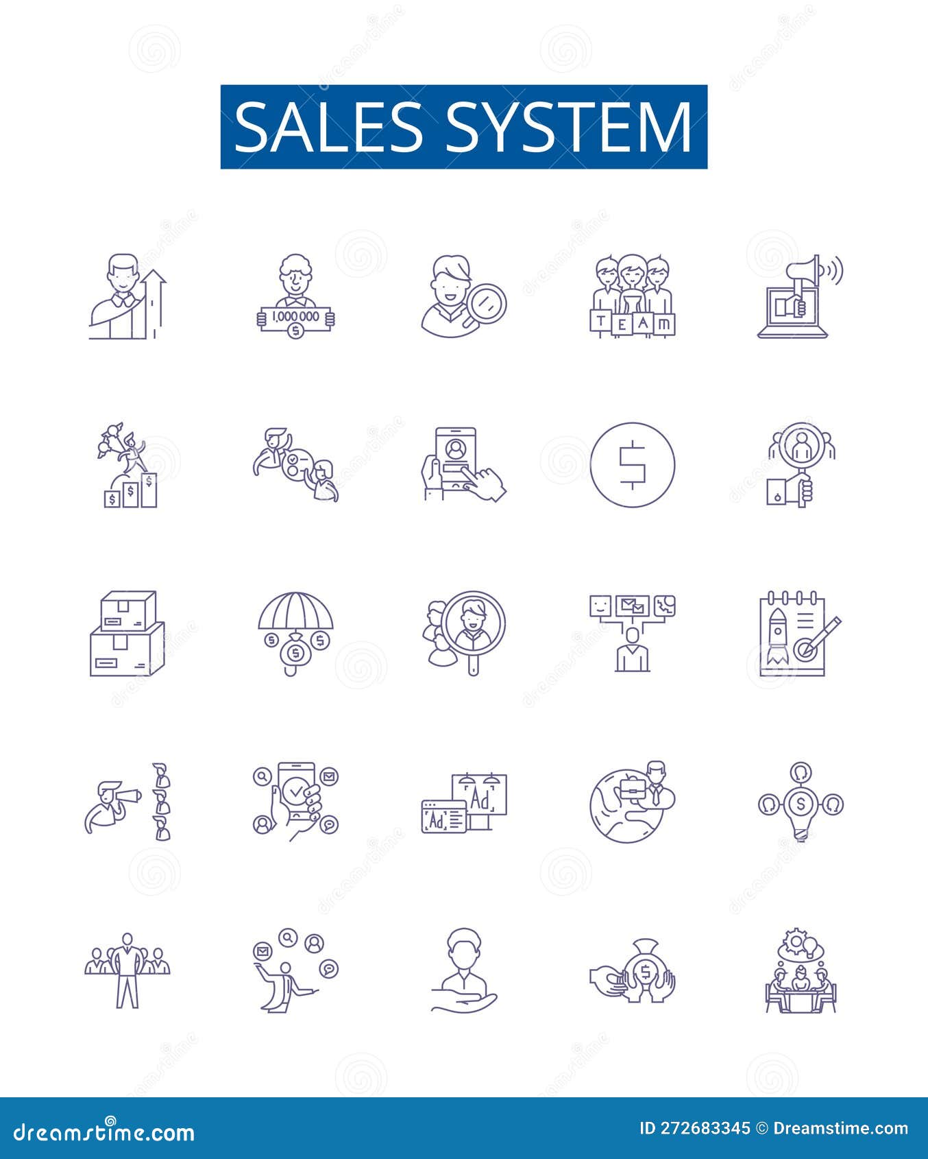 Sales System Line Icons Signs Set Design Collection Of Sale System Automation Management