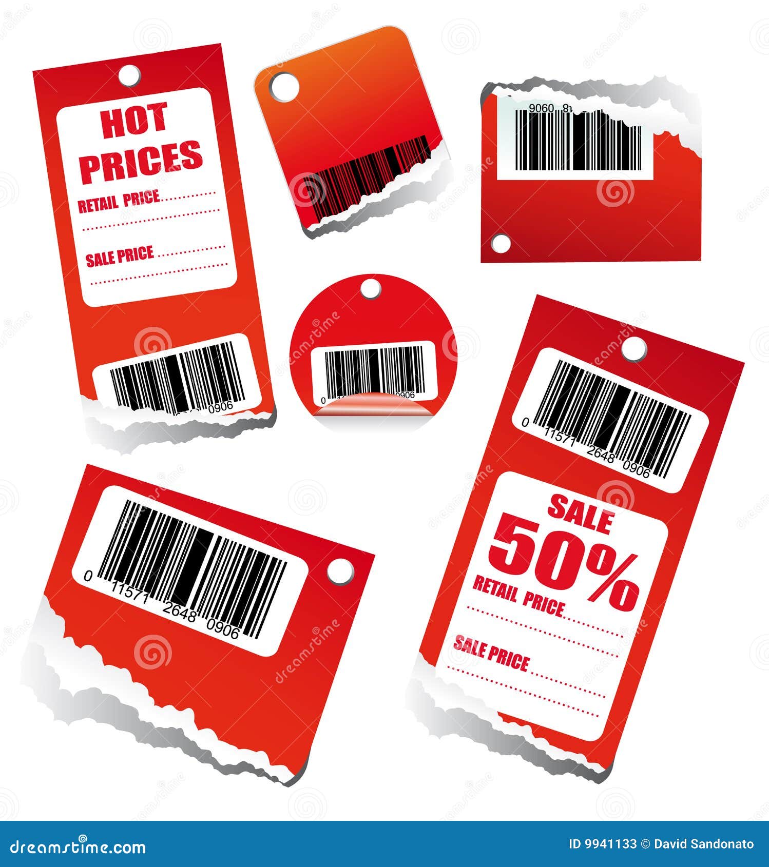 Sales Tag with Barcode stock vector. Illustration of buttons - 9941133