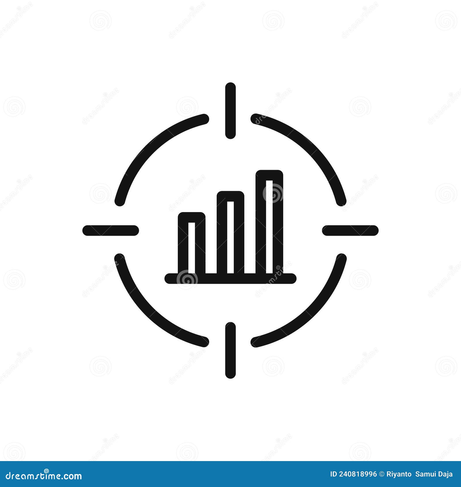 Sales Target Icon Black and White Illustration Stock Vector ...