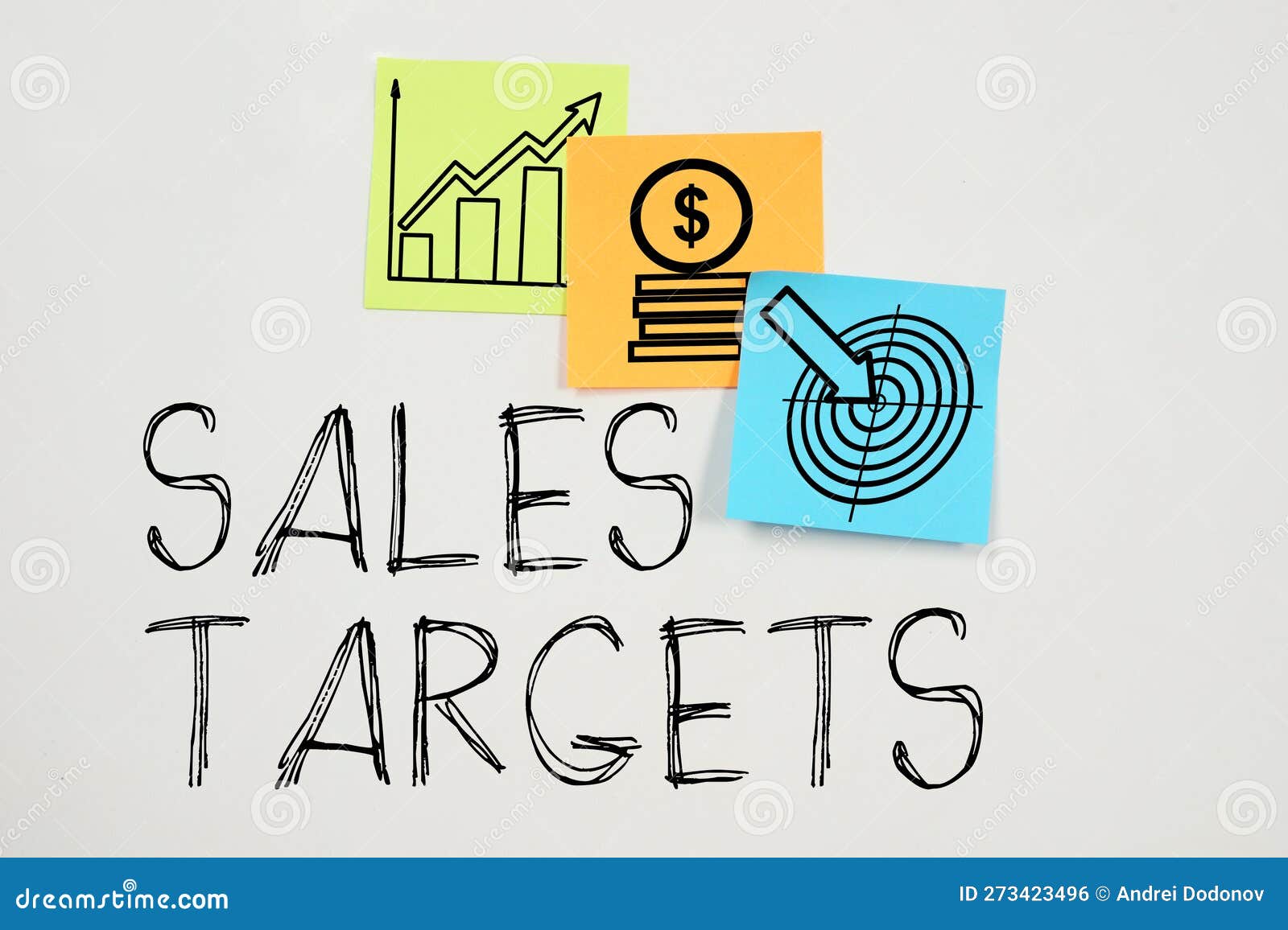 Sales Targets are Shown Using the Text and Picture of Aim Stock Photo ...