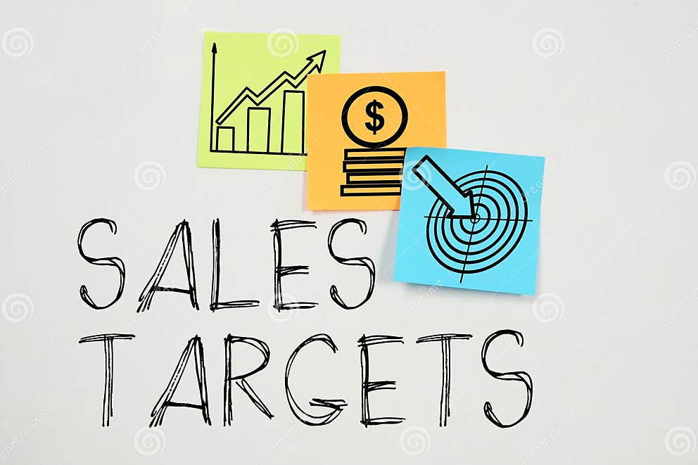 Sales Targets are Shown Using the Text and Picture of Aim Stock Photo ...