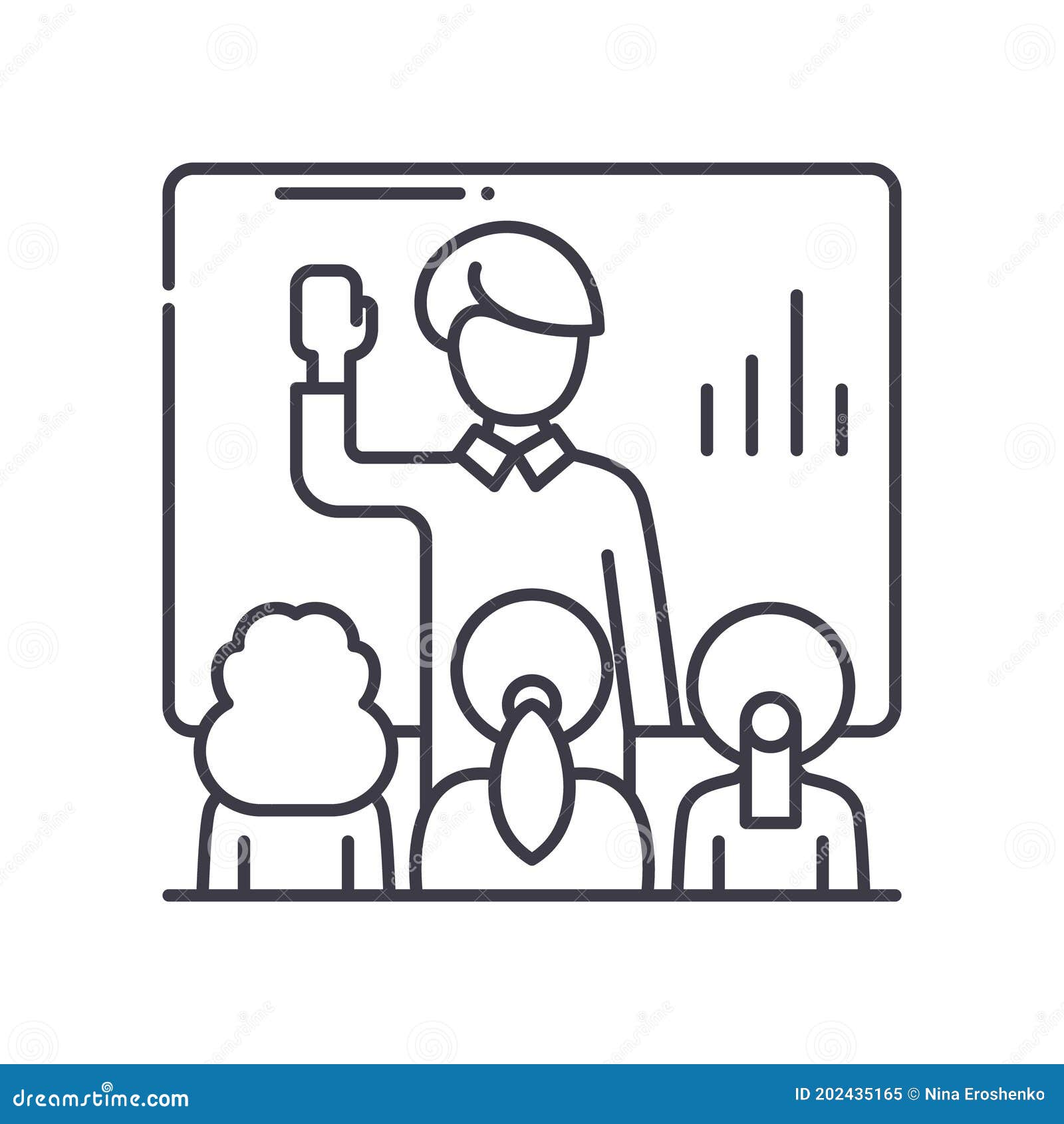 Sales Training Icon, Linear Isolated Illustration, Thin Line Vector ...