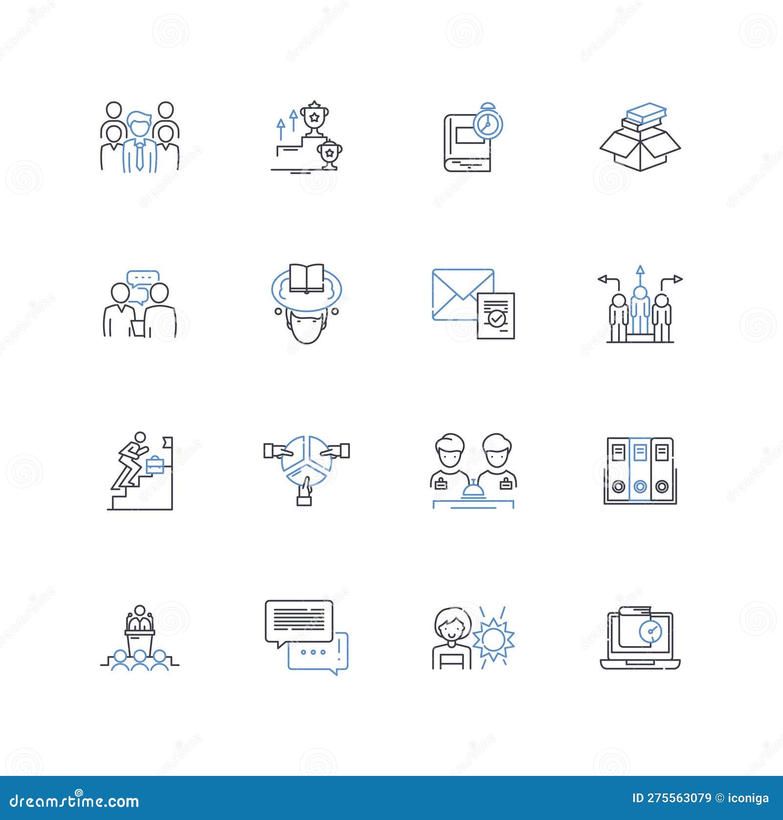 Sales Training Line Icons Collection. Motivation, Communication ...