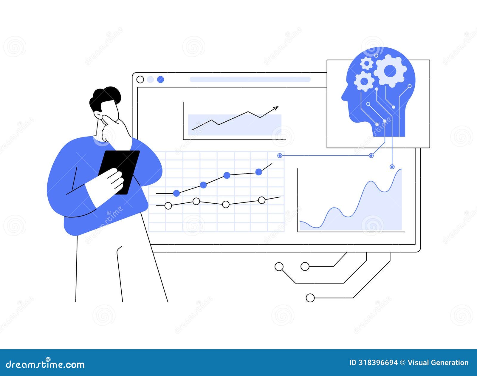 Sales Trend Forecasting With AI Abstract Concept Vector Illustration ...